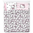 Sanrio Hello Kitty Stripes & Hearts 4 Piece Queen Size Sheet Set ...