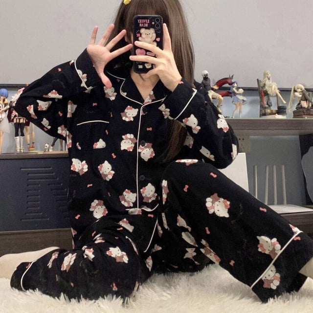 Sanrio Hello Kitty Pajama Pant Set: Women's Cute Y2k Loungewear for ...