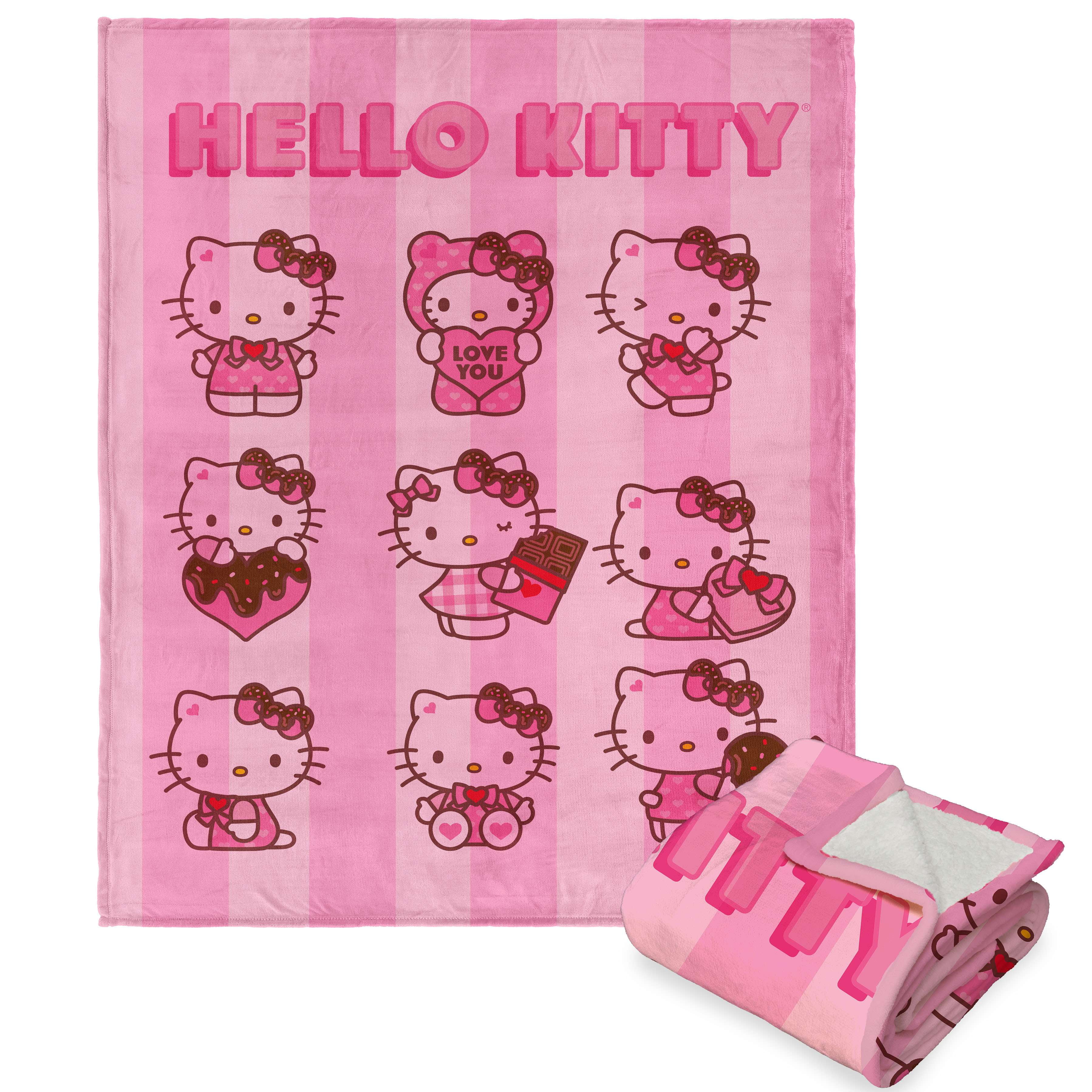 Sanrio Hello Kitty Sweetie Treats Kids Silk Touch Sherpa Throw Blanket ...