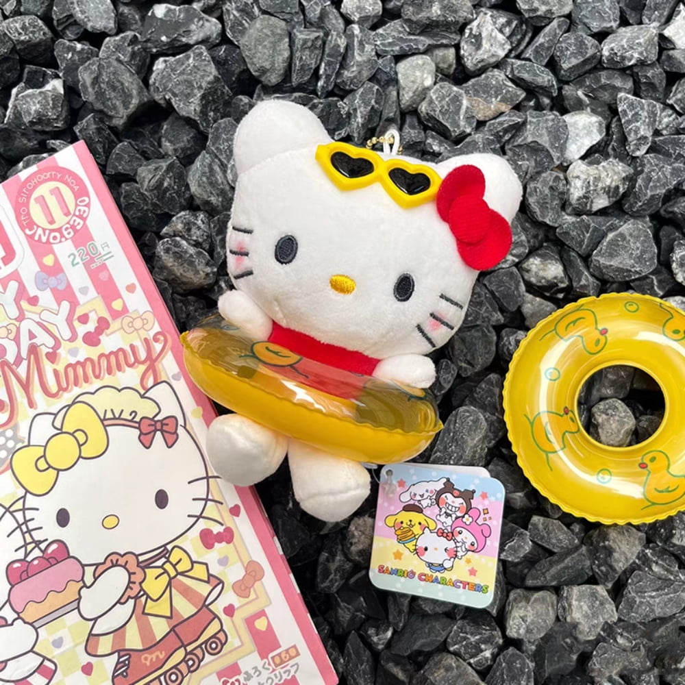 Sanrio Hello Kitty Swim Ring Plush Pendant Doll Anime Kt Cat Cute ...