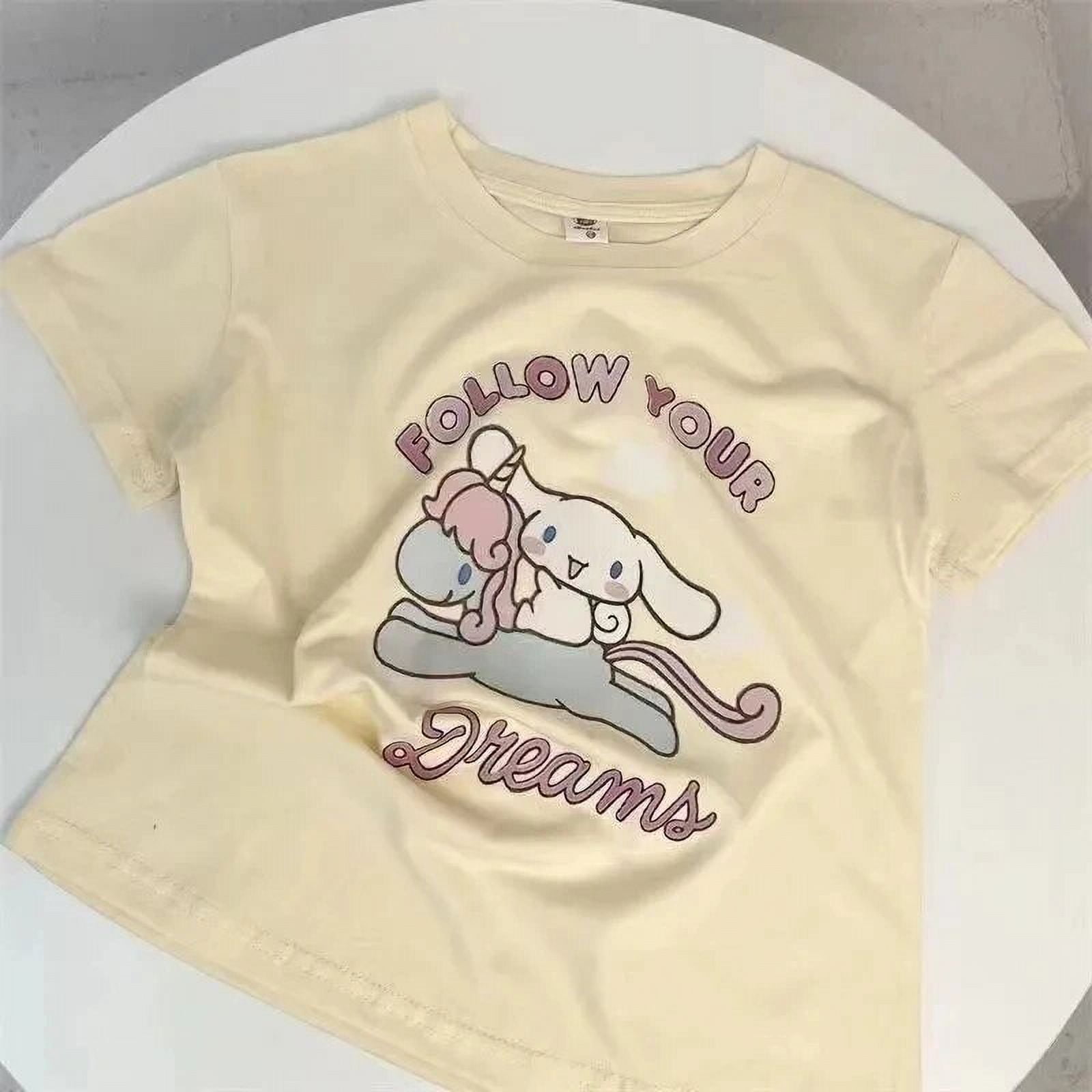 Sanrio Hello Kitty TShirt Funny Women Cartoon Gothic Print Tee Short ...