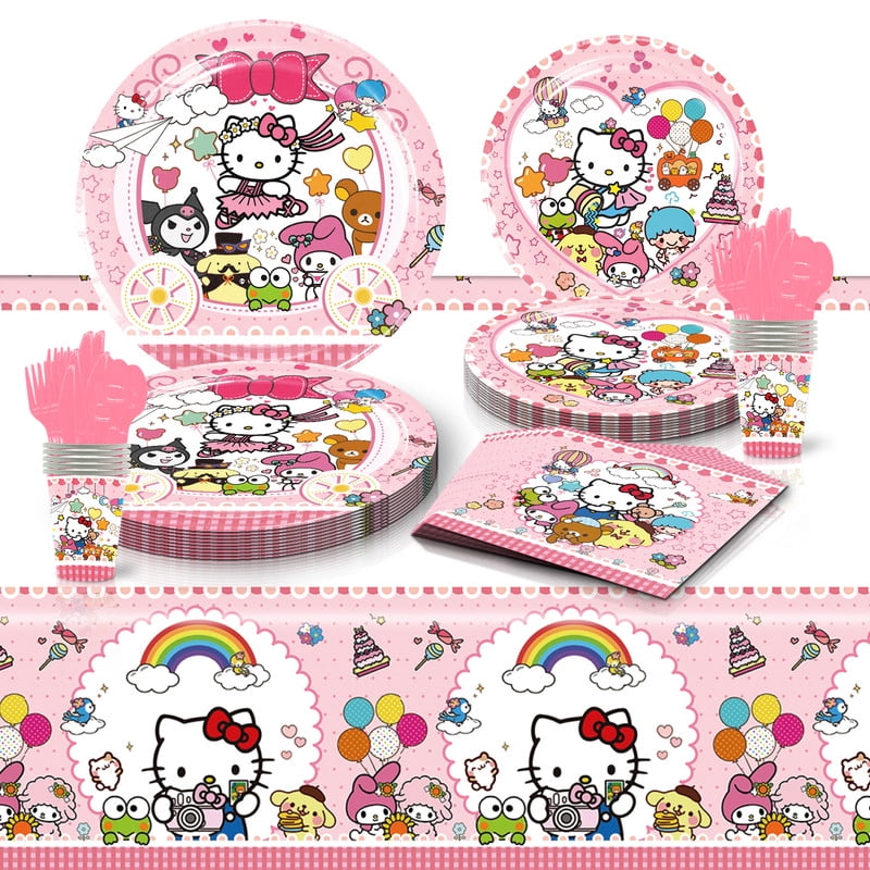Sanrio Hello Kitty Tableware Set Kit Cups Plates Cups Party Supplies ...