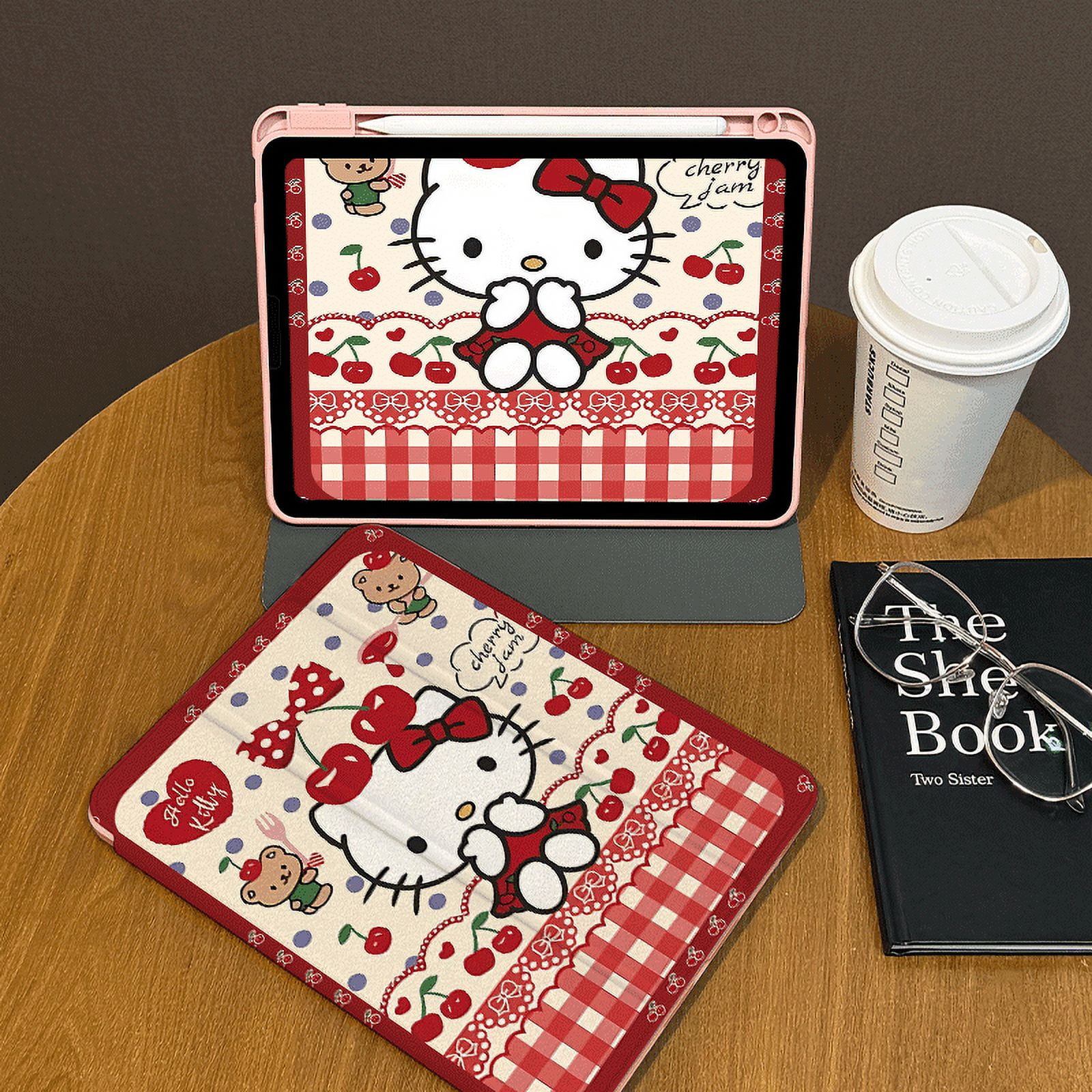 Sanrio Hello Kitty Three Fold IPad Case Transparent Cover with Pen Slot for IPad Pro 11 Inch Air ...