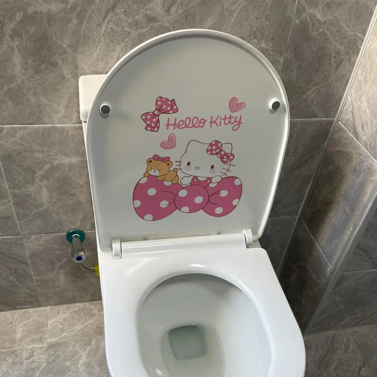 Sanrio Hello Kitty Toilet Stickers DIY Toilet Cover Stickers Waterproof ...