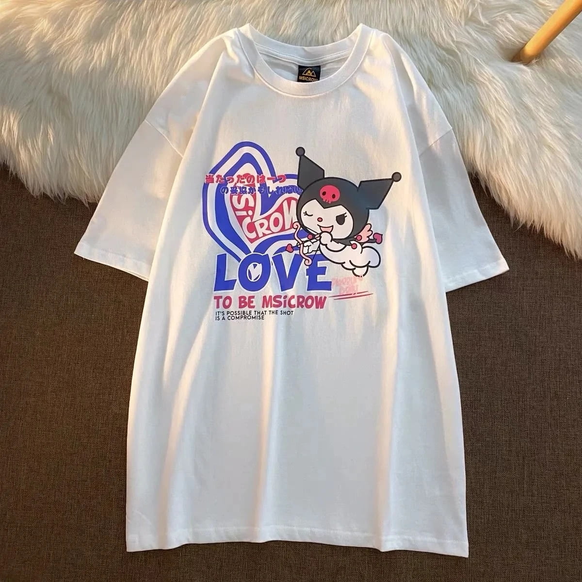 Sanrio Hello Kitty Tops Y2k Tees Streetwear Loose Blouse Harajuku Hip Hop Dark Vintage Women ...