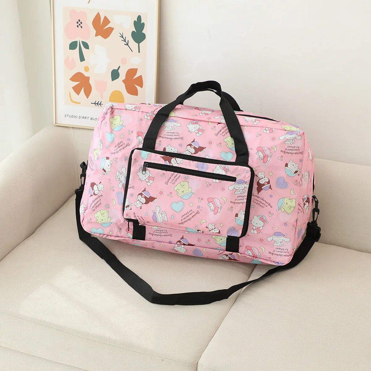 Hello Kitty Travel Bag Cinnamoroll Keroppi Cartoon Foldable Water Proof ...