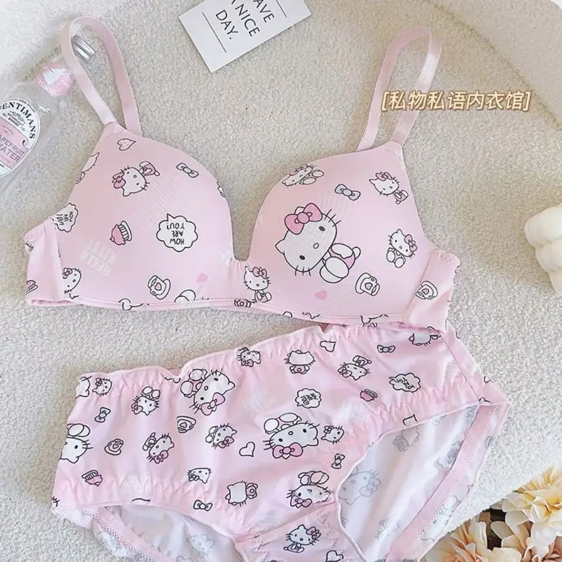 Sanrio Hello Kitty Underwear 2 Pcs Set Women's Thin Style No Steel Ring ...