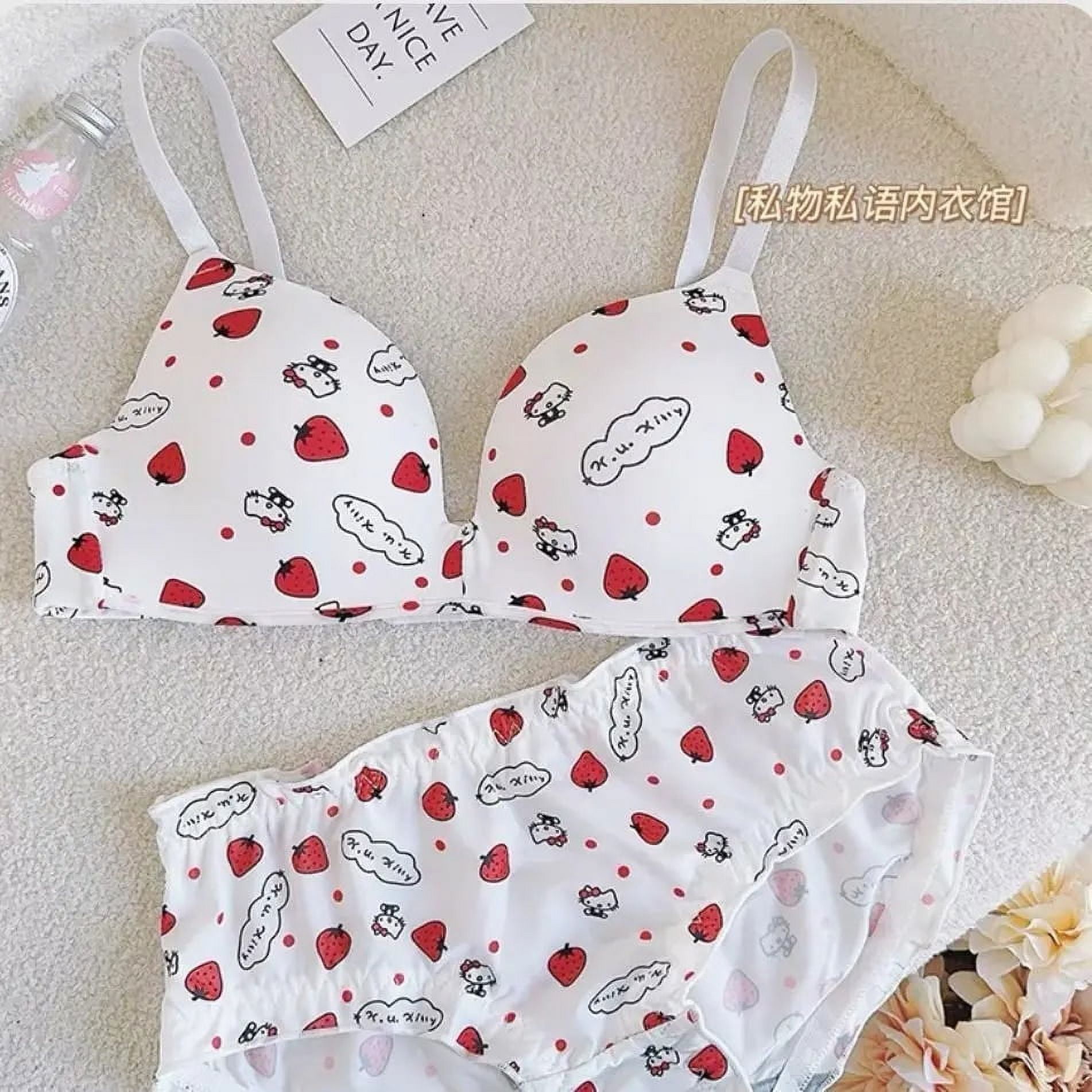 Sanrio Hello Kitty Underwear 2 Pcs Set Women's Thin Style No Steel Ring ...