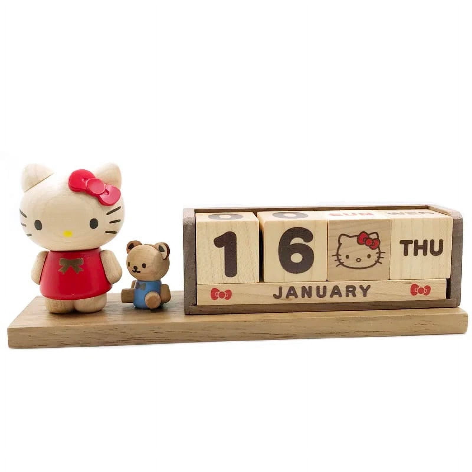 Sanrio Hello Kitty Vintage Wooden Perpetual Calendar Cartoon Cute ...