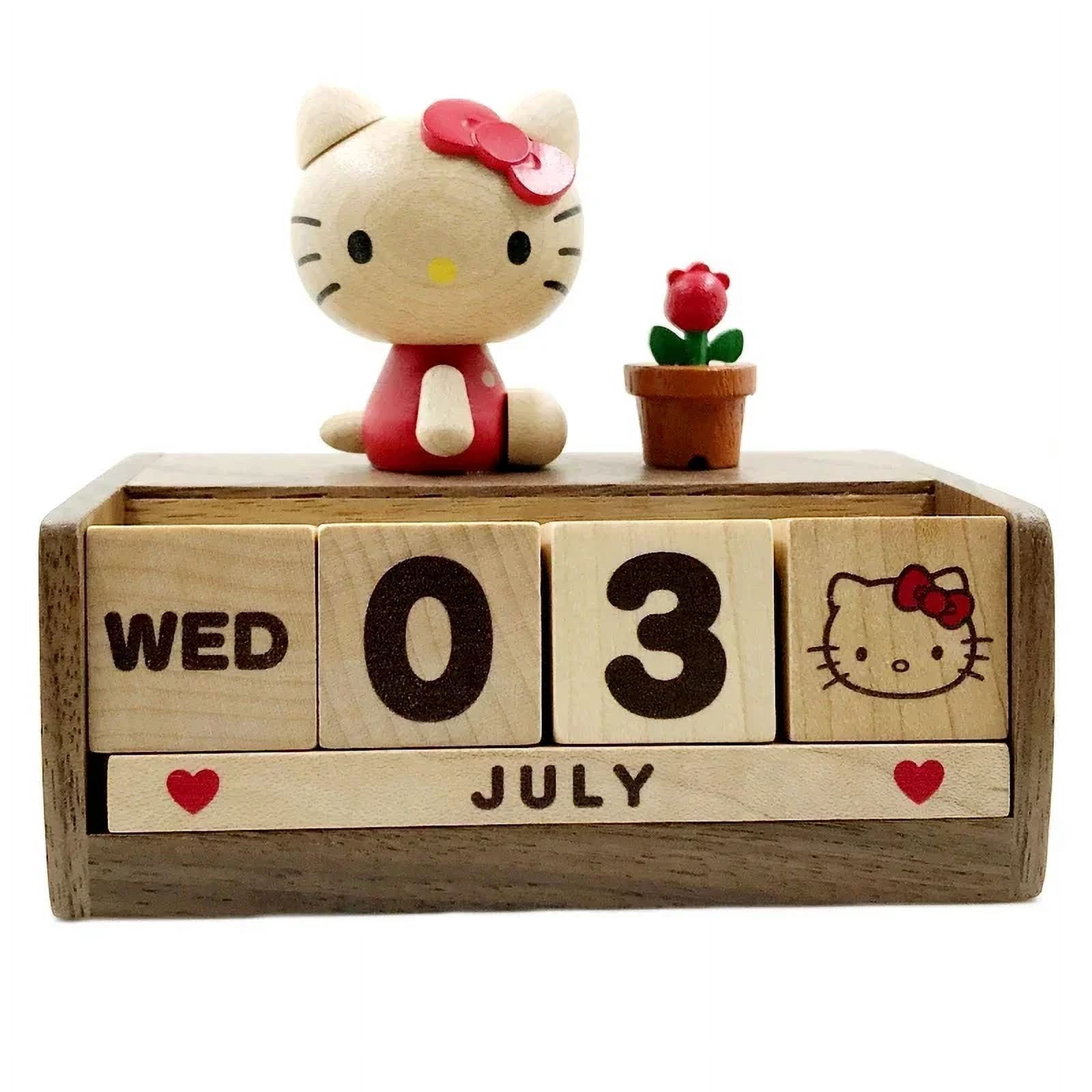 Sanrio Hello Kitty Vintage Wooden Perpetual Calendar Cartoon Cute ...