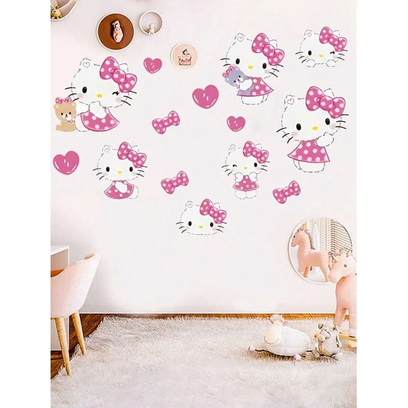 Sanrio Hello Kitty Wall Sticker, Removable Vinyl Decal for Kids Bedroom ...