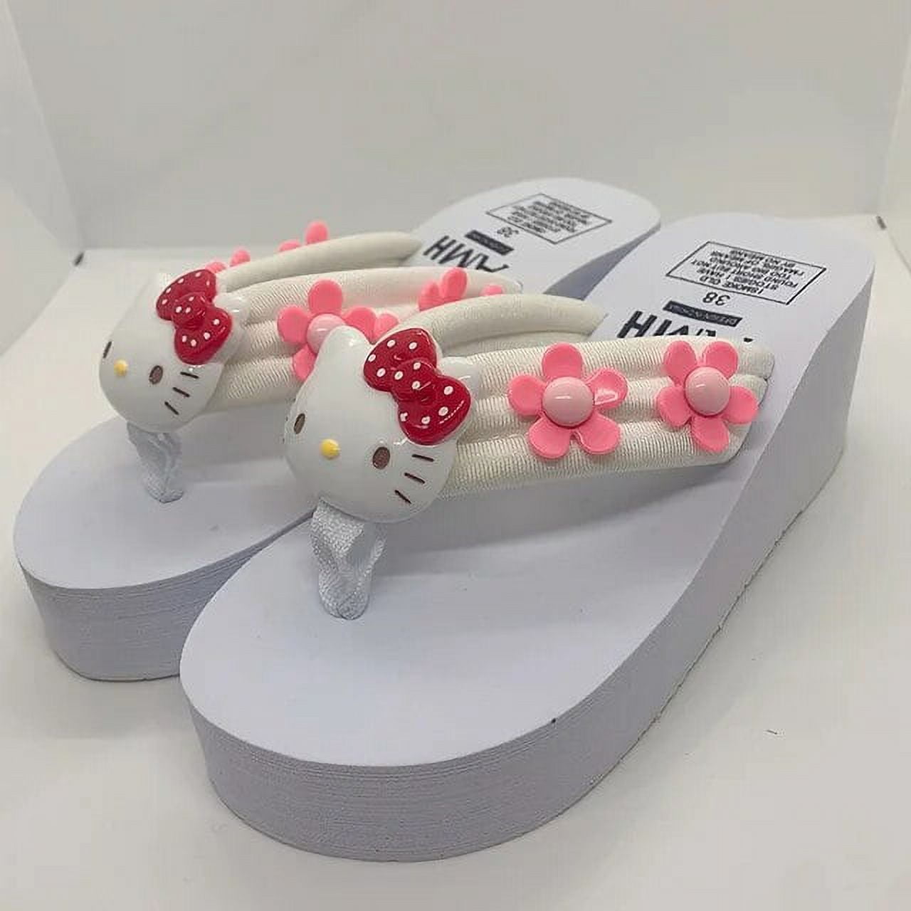 Sanrio Hello Kitty White Shoes High Heel Fashion Luxury Slippers Women ...