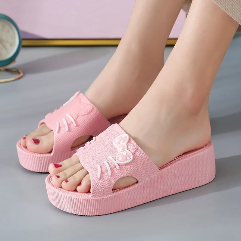 Sanrio Hello Kitty Women‘s Slippers Wedges Platform Sandalias Y2k