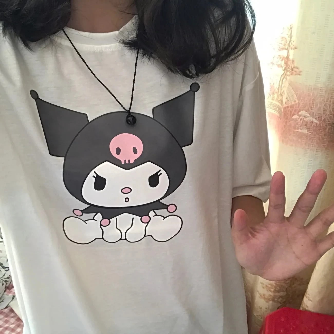 Sanrio Hello Kitty Y2k Girl Kuromi Gothic Tees Loose Tide Short Sleeve ...