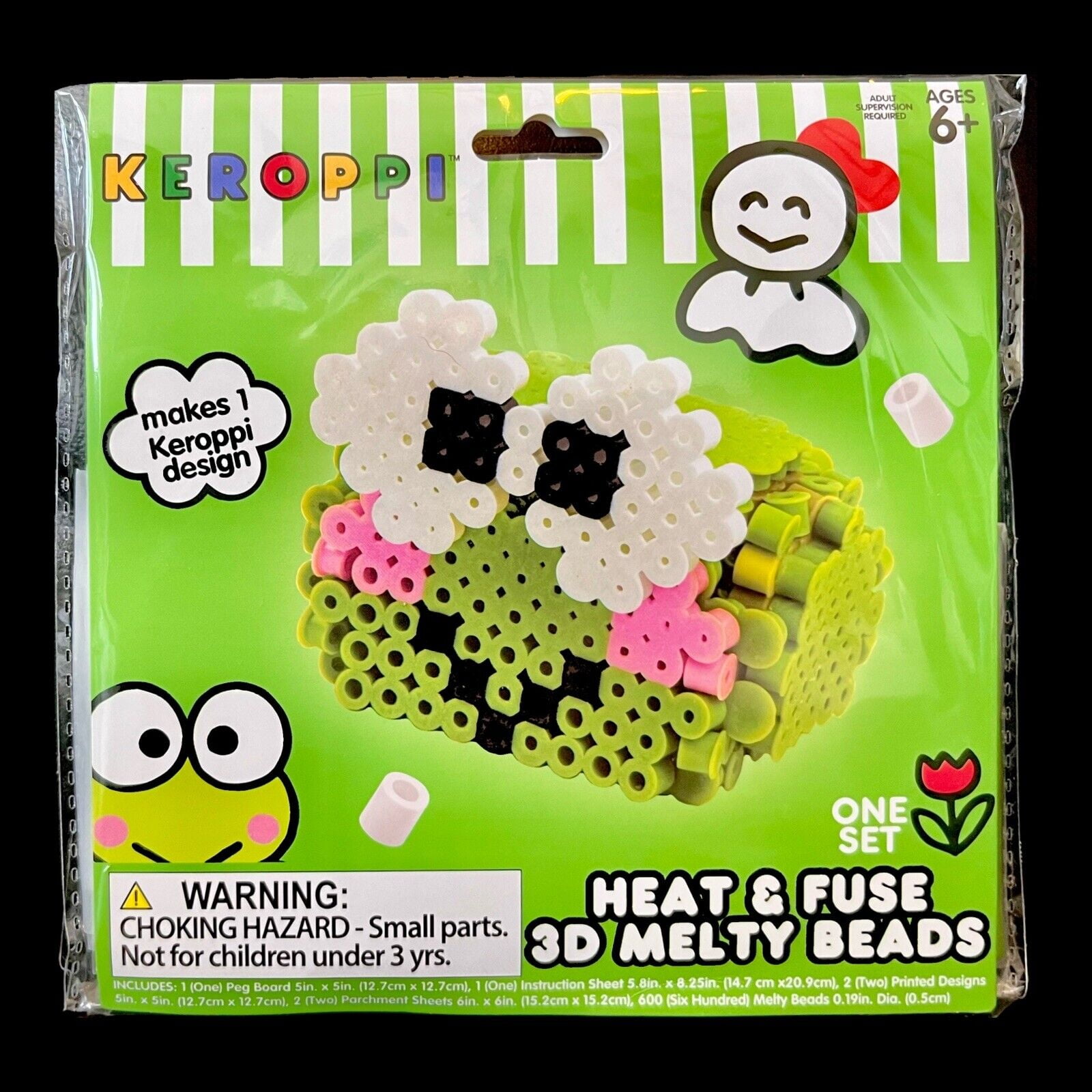 Sanrio Hello Kitty And Friends Heat And Fuse 3d Face Melty Beads Craft Kits Keroppi One Set