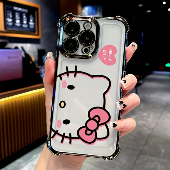 Sanrio pink Hello Kitty cartoon phone case with magnetic suction, drop ...