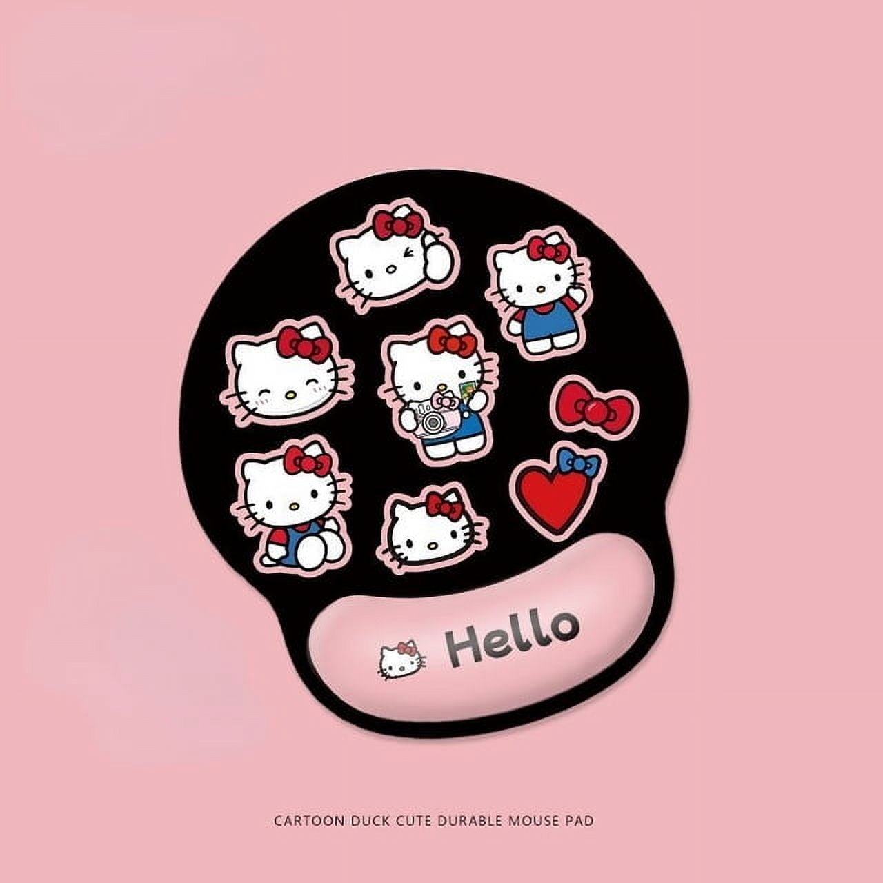 Sanrio Hello Kitty cat cute black pink sweet cool wrist mouse pad women ...