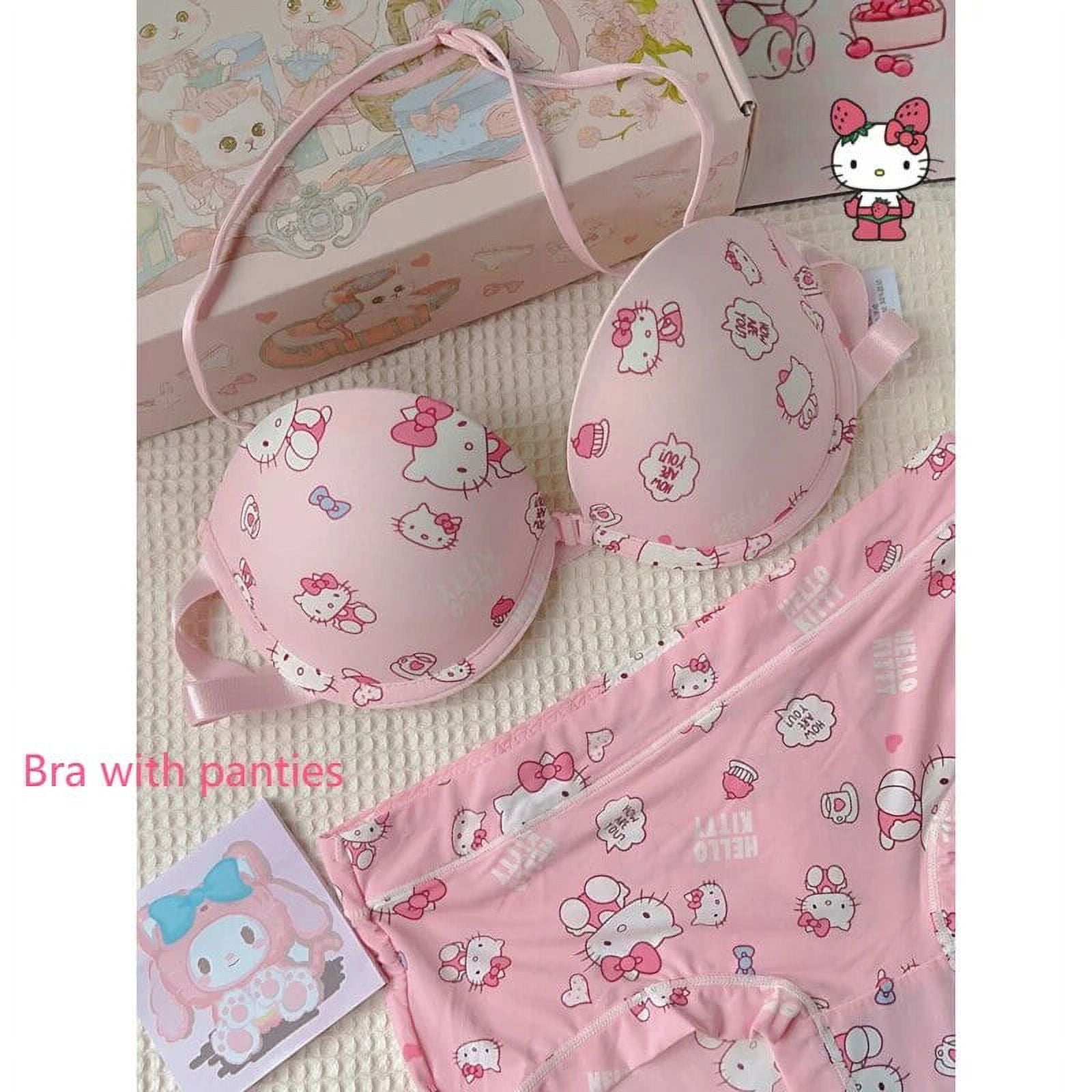 Sanrio Hello Kitty lucu cincin baja lembut tidak licin tali bahu merah ...