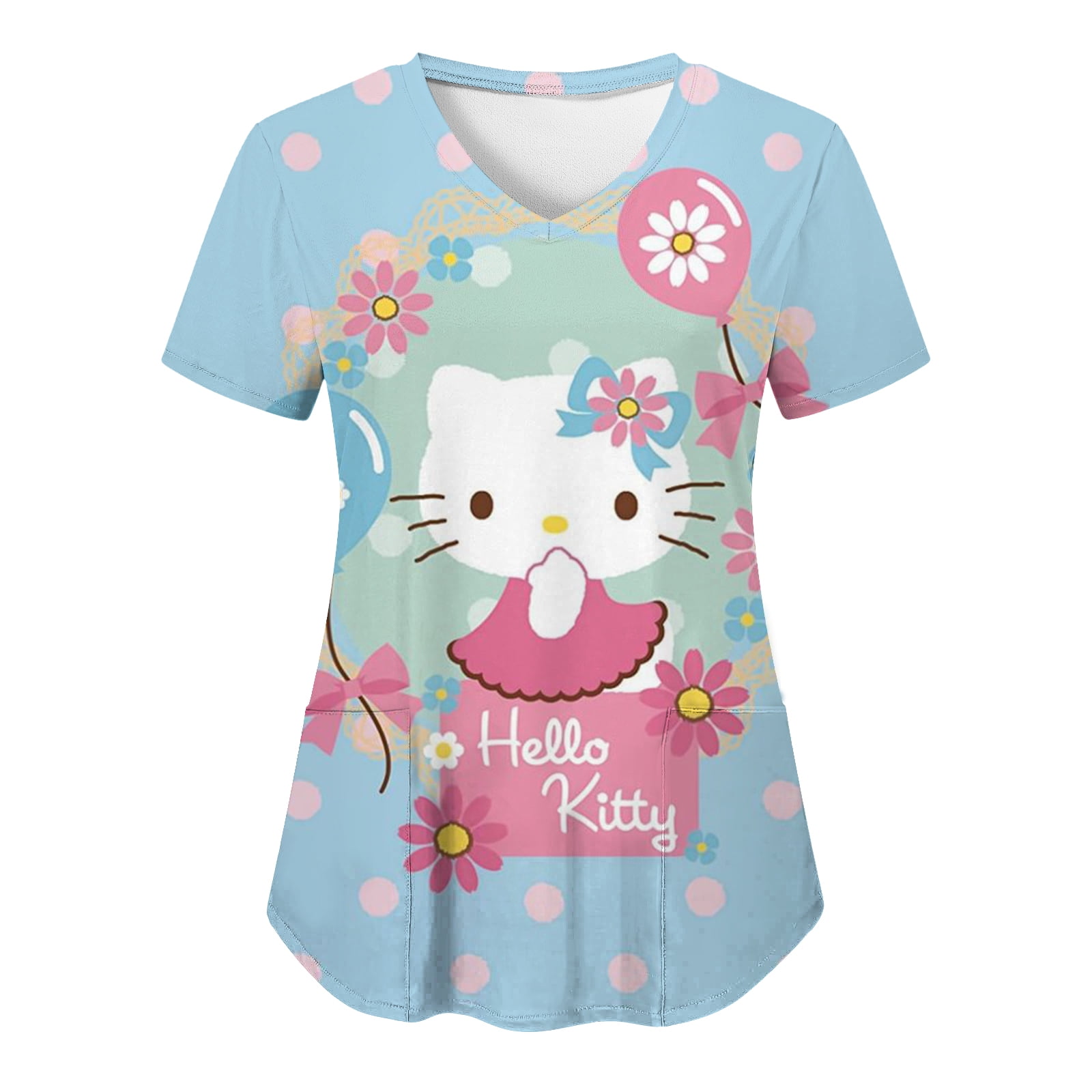 Sanrio Hello Kitty womens Nurse Uniform Short Sleeve Working Uniform ...