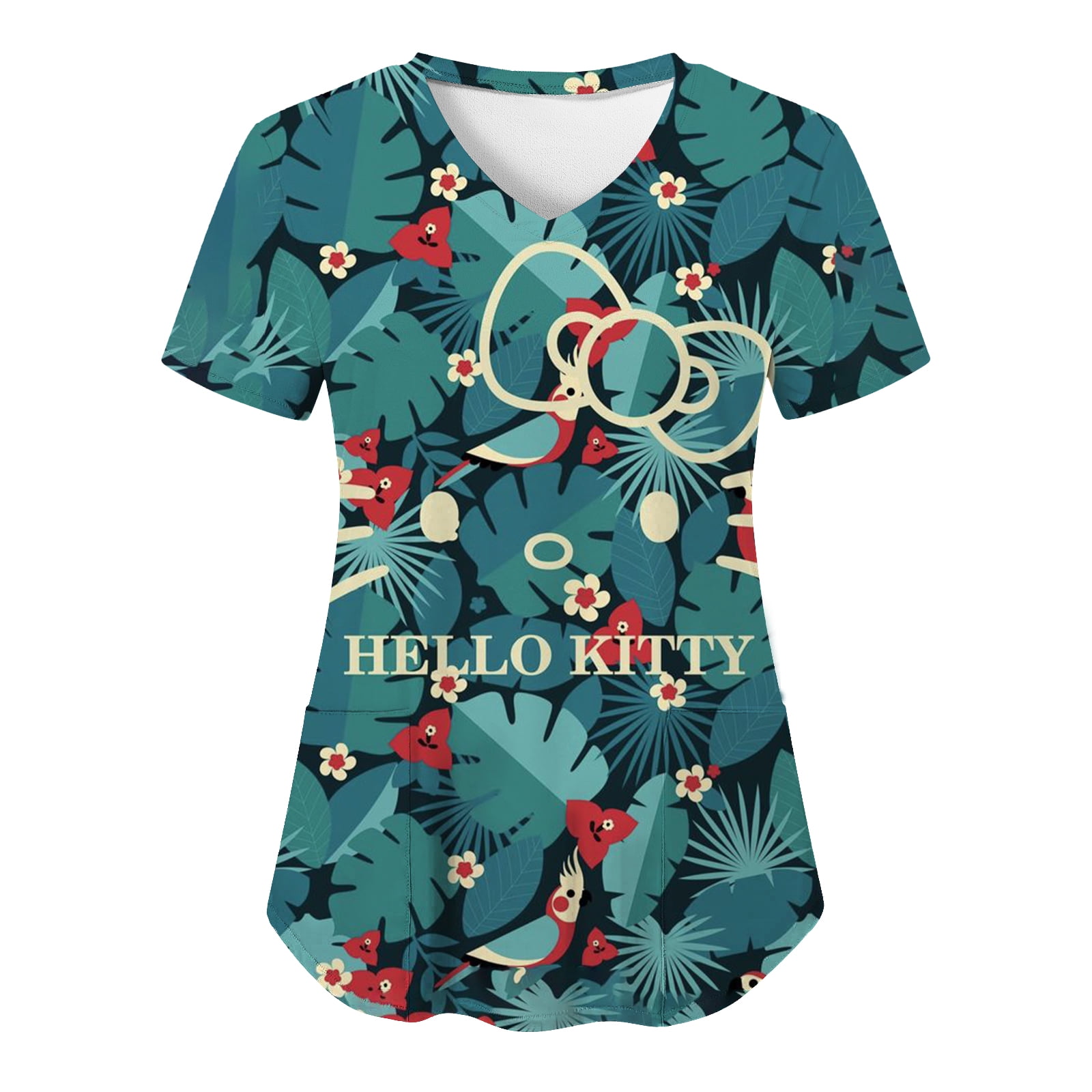 Sanrio Hello Kitty womens Nurse Uniform Short Sleeve Working Uniform ...