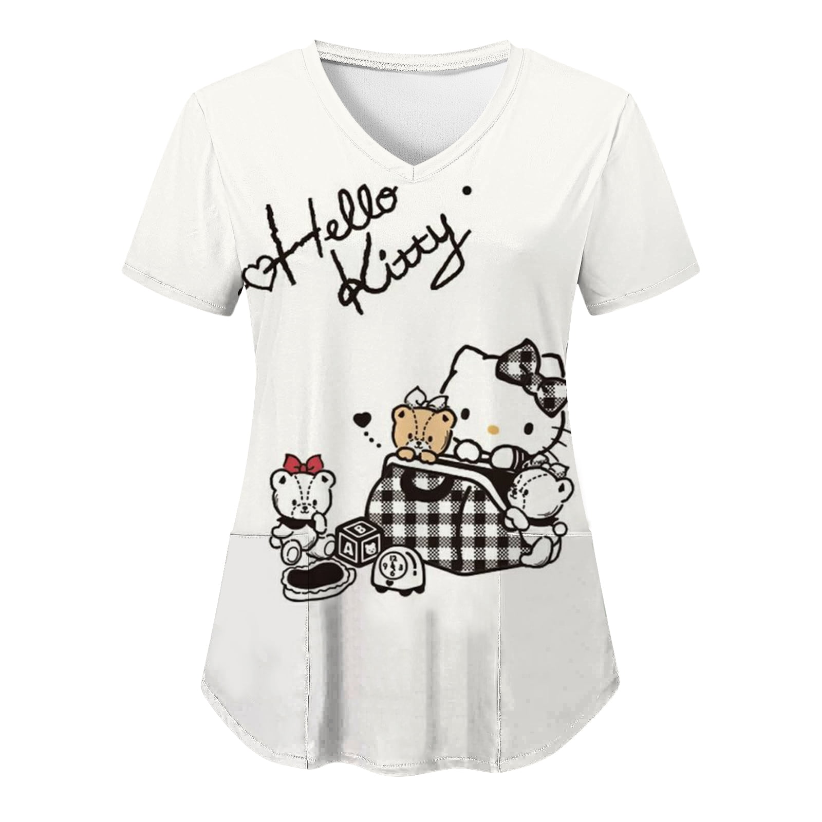Sanrio Hello Kitty womens Nurse Uniform Short Sleeve Working Uniform ...