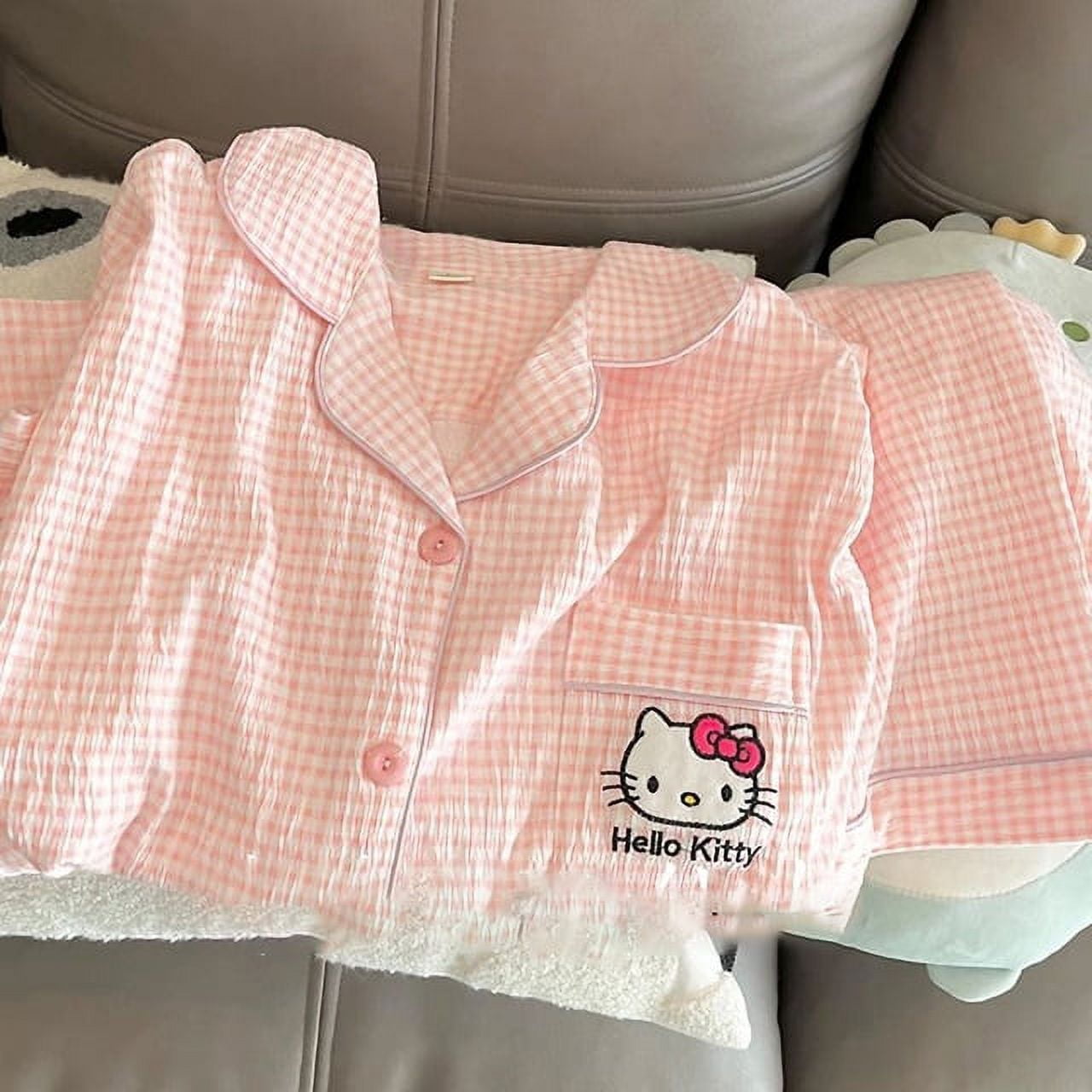 Sanrio Hello Kittys Pajama Sets Cartoon Cute Anime Sweet Kawaii Student ...