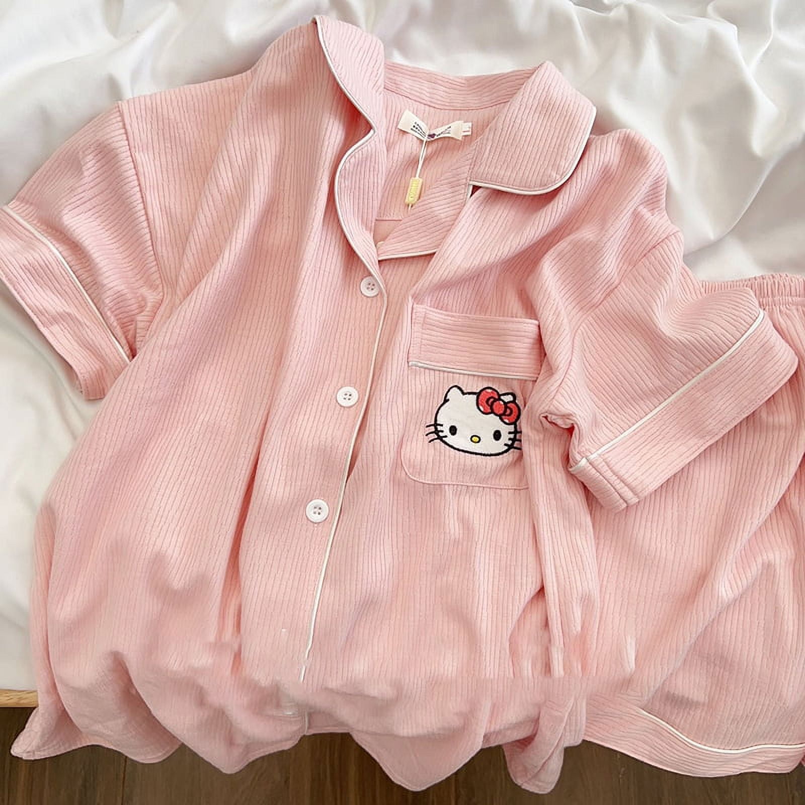 Sanrio Hello Kittys Pajama Sets Cartoon Cute Anime Sweet Kawaii Student ...