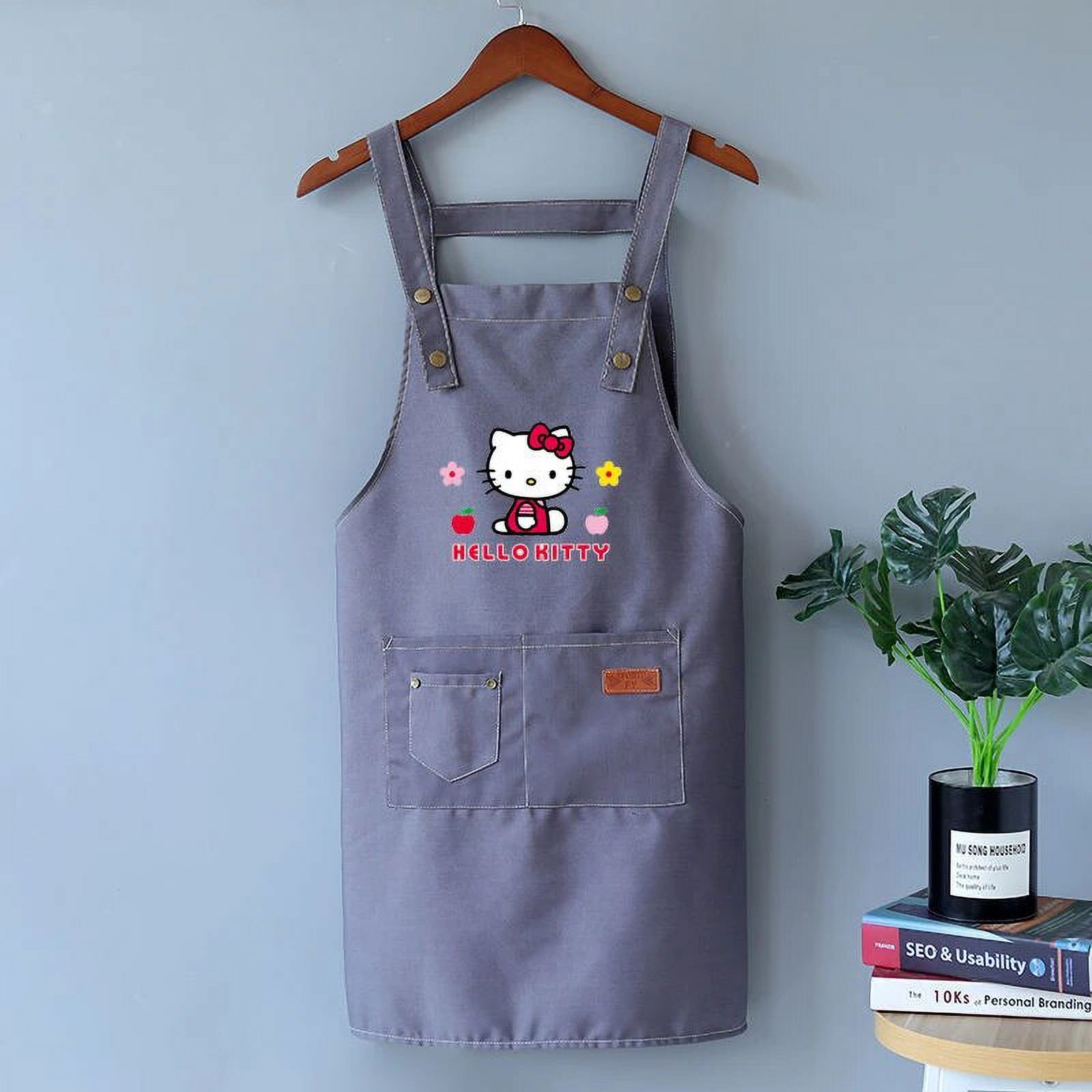 Sanrio HelloKitty Apron Kawaii Anime Adult Home Kitchen Anti Oil Anti ...
