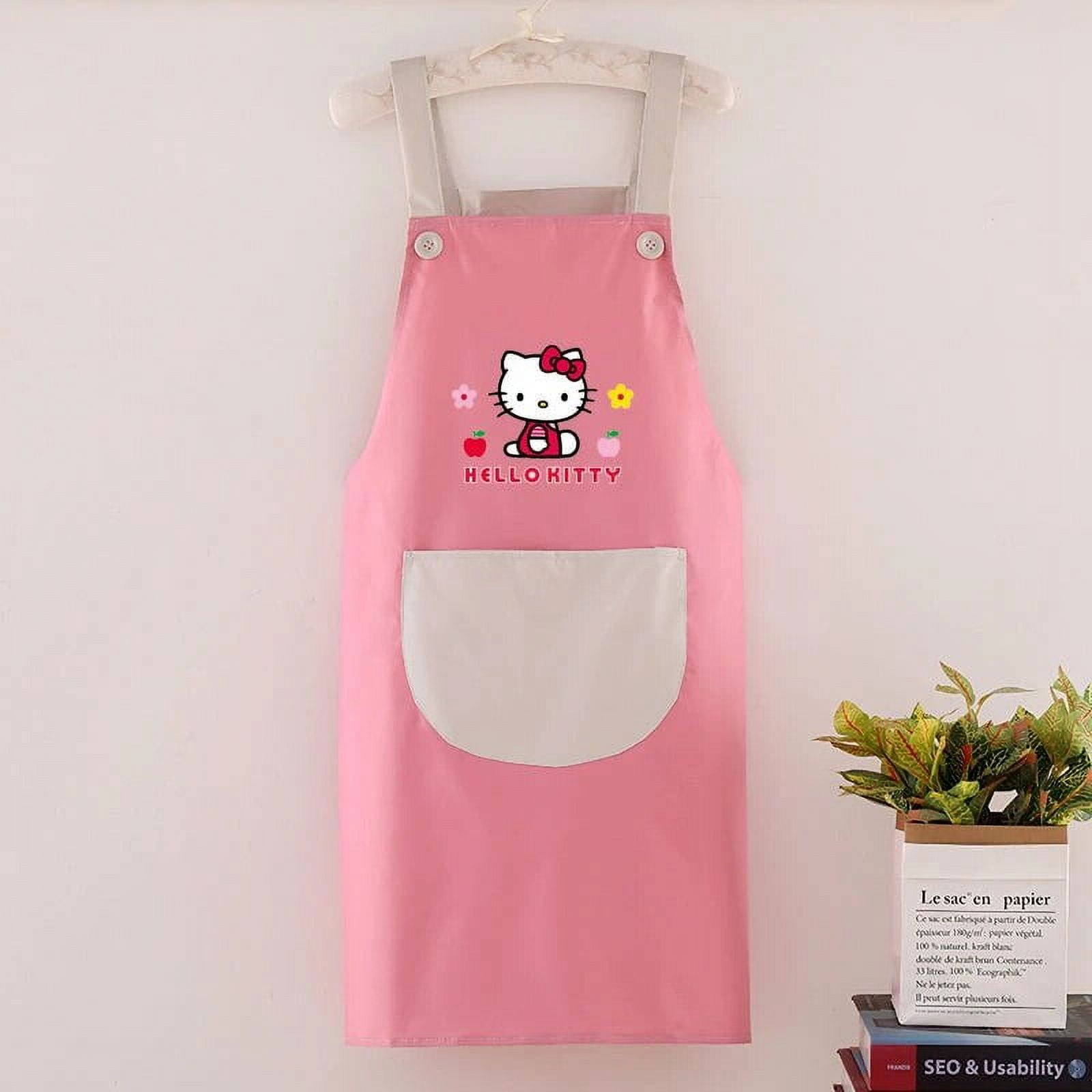Sanrio HelloKitty Apron Kawaii Anime Adult Home Kitchen Anti Oil Anti ...