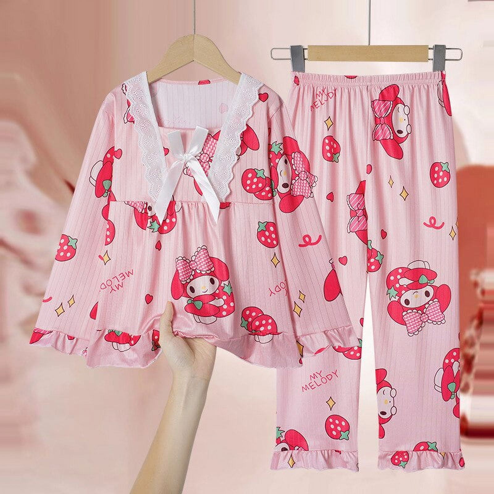 Sanrio HelloKitty MyMelody Kuromi Pajamas Kawaii Anime Autumn Children ...