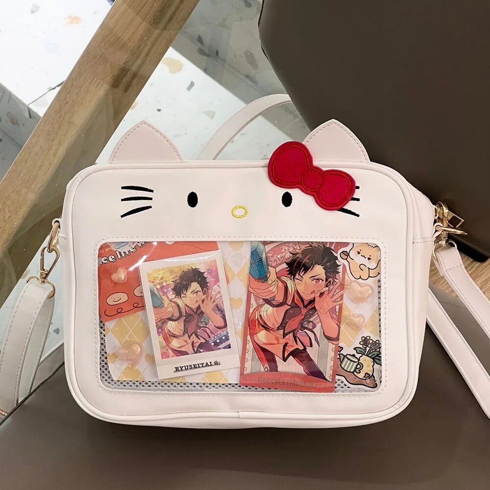 Sanrio Hellokitty Cinnamorol Kuromi Pu Square Bag Transparent Anime ...