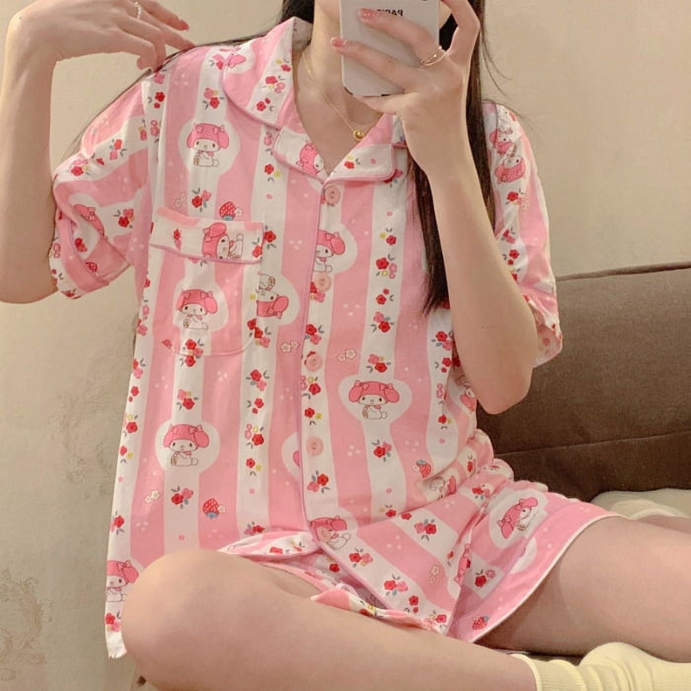 Sanrio Hellokitty Kuromi Mymelody Cinnamoroll Pompompurin Pajamas ...