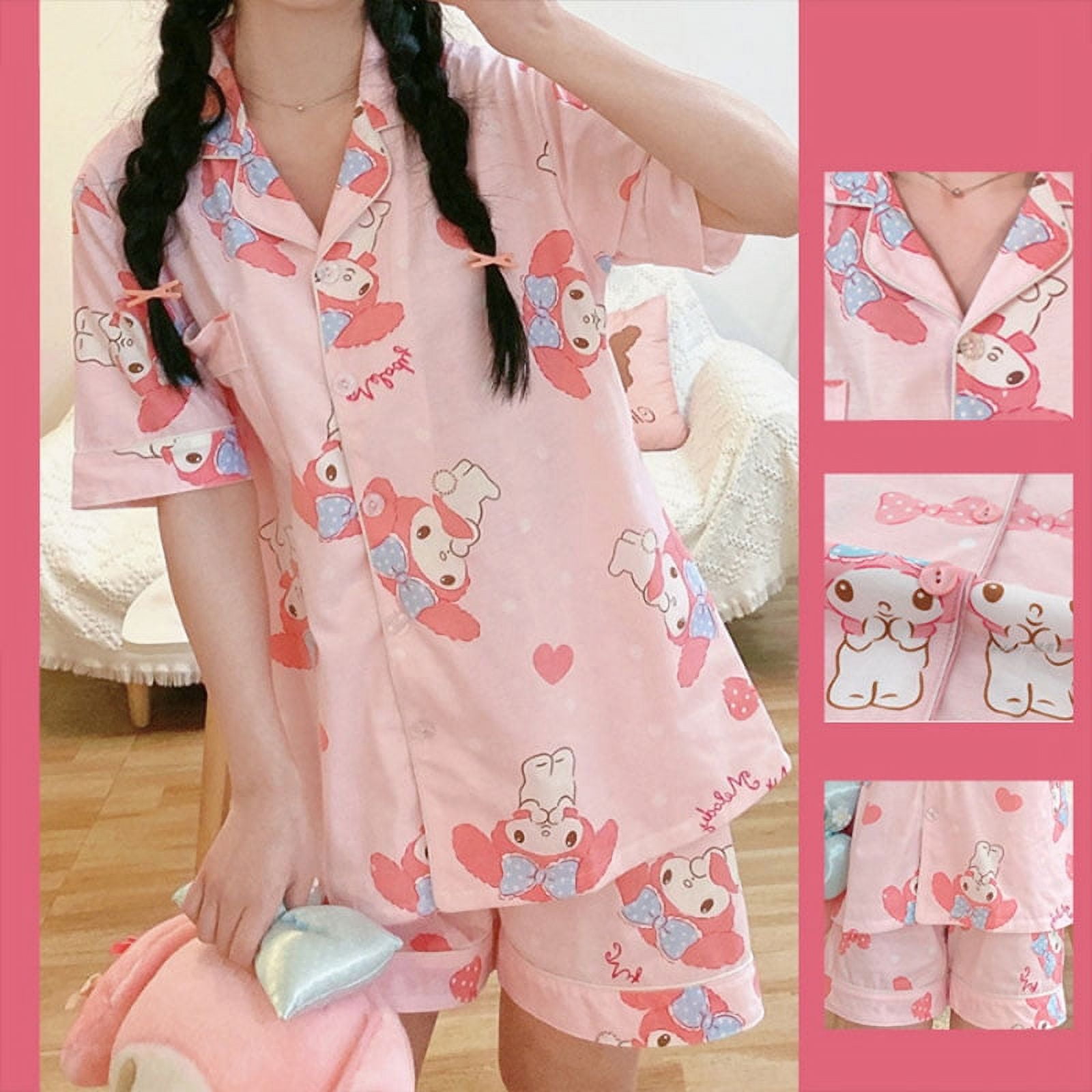 Sanrio Hellokitty Kuromi Mymelody Cinnamoroll Pompompurin Pajamas ...