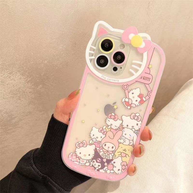 Sanrio Ins Hello Kitty KT Lovely Phone Case For iPhone 15 14 13 Pro Max 11 12 13 Pro X XR 7 8 ...