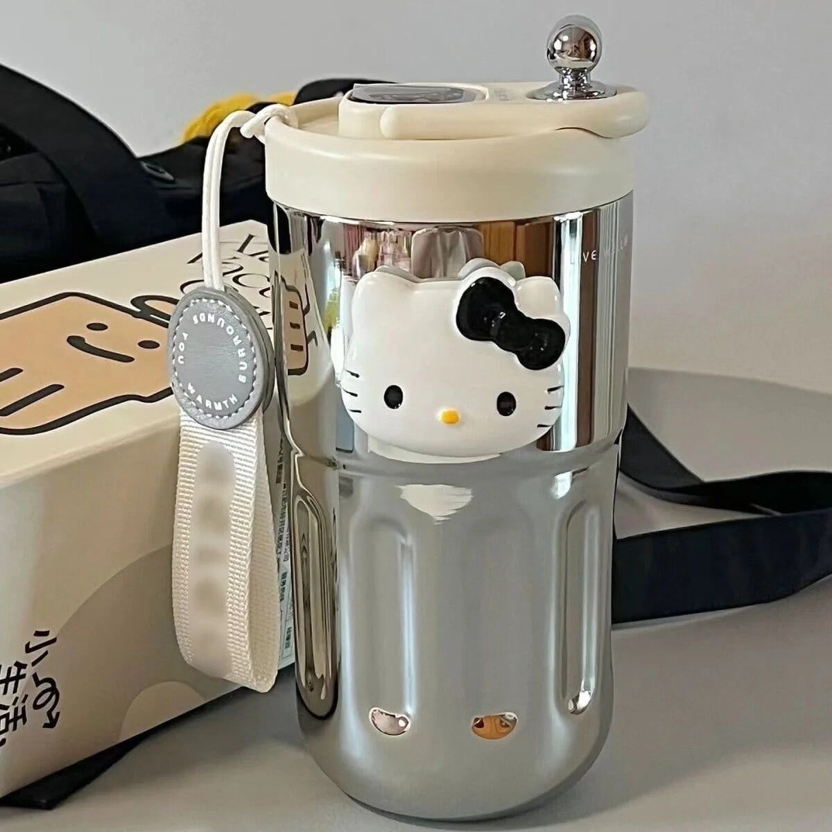 Sanrio Insulated Cup With Hello Kitty Sticker Aesthetic Cartoon Cute ...