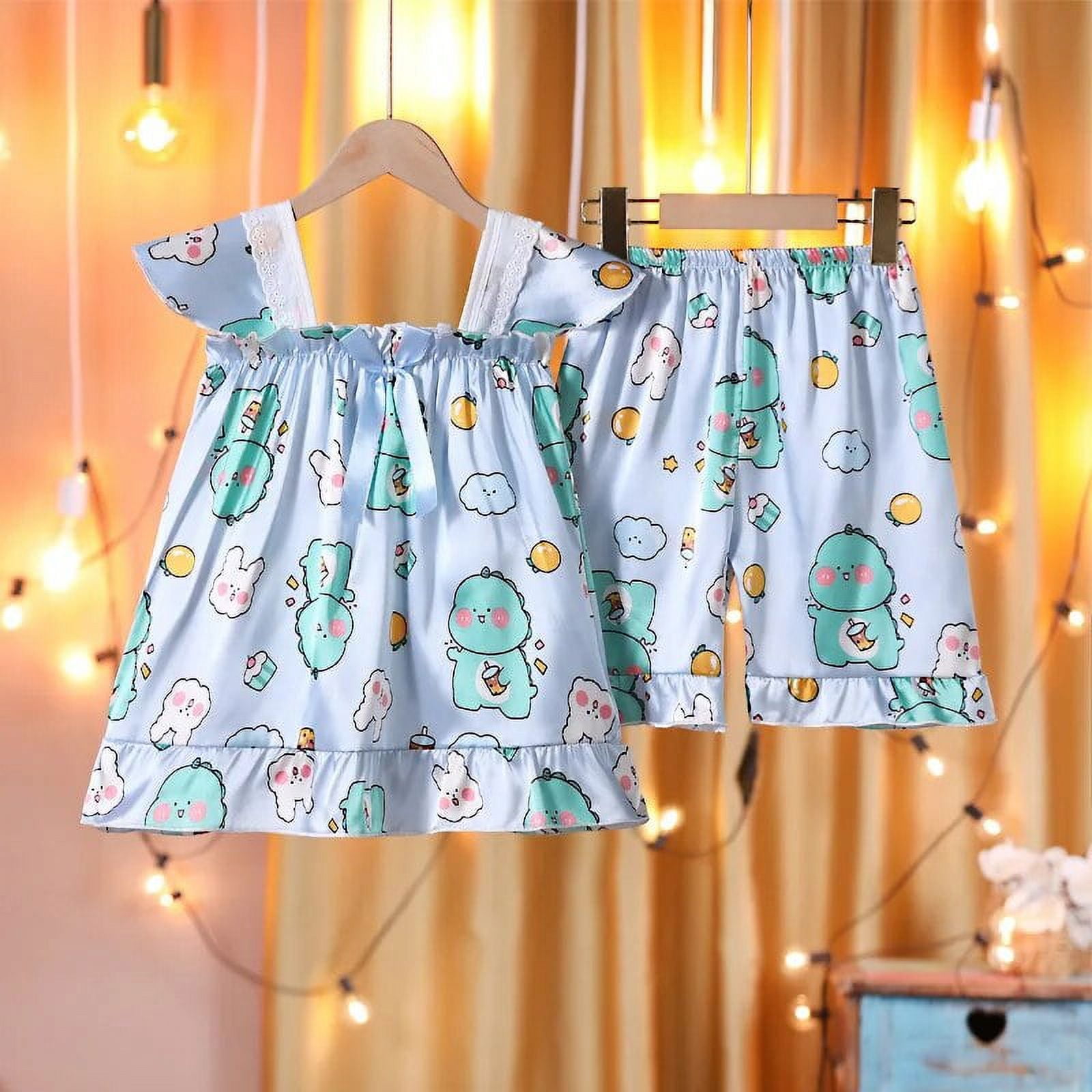 Sanrio Kawaii Anime Cinnamoroll Kuromi Girls Sleepwears Summer Ice Silk ...