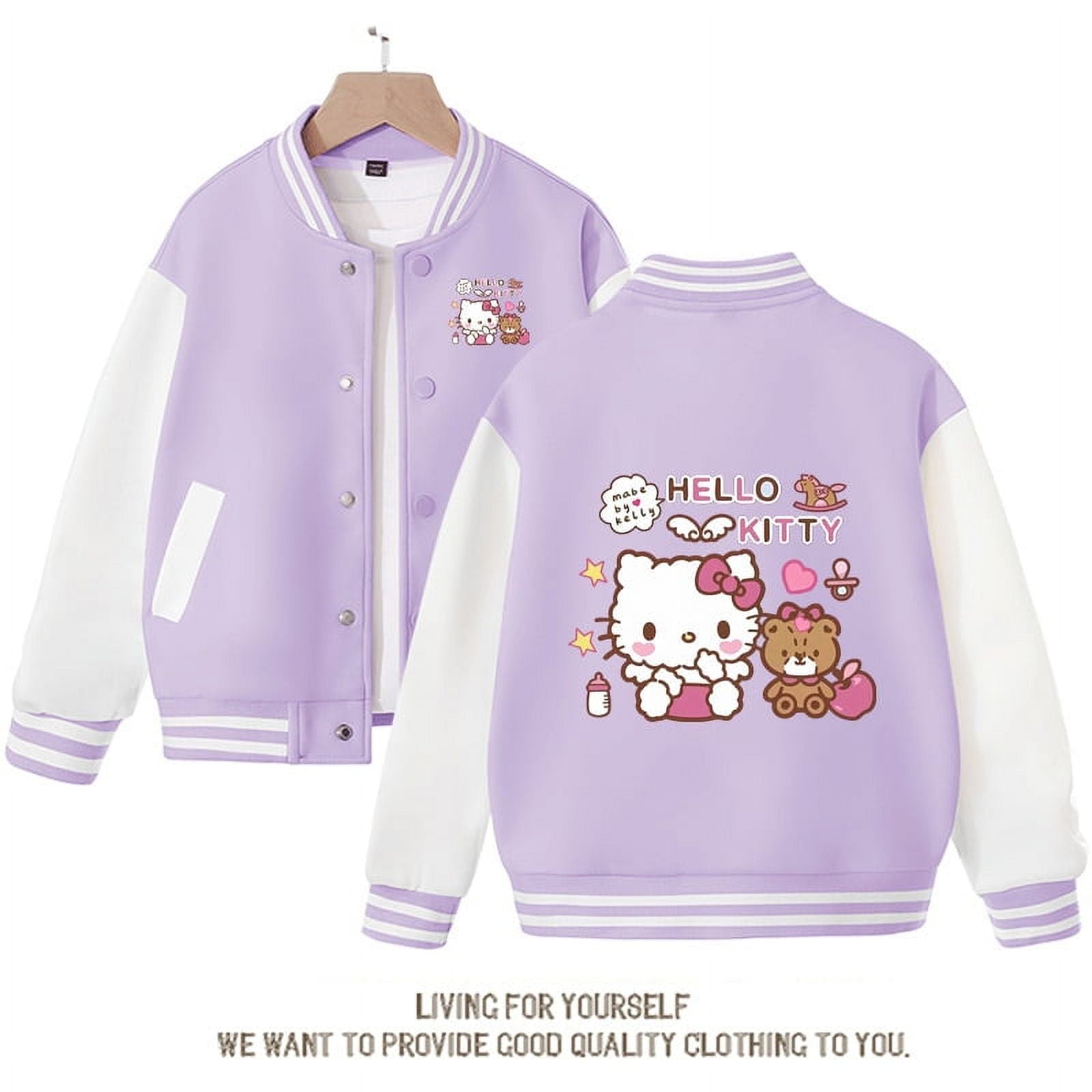 Sanrio Kawaii Anime Hello Kitty Cute Cartoon Woman Jacket Spring Autumn ...