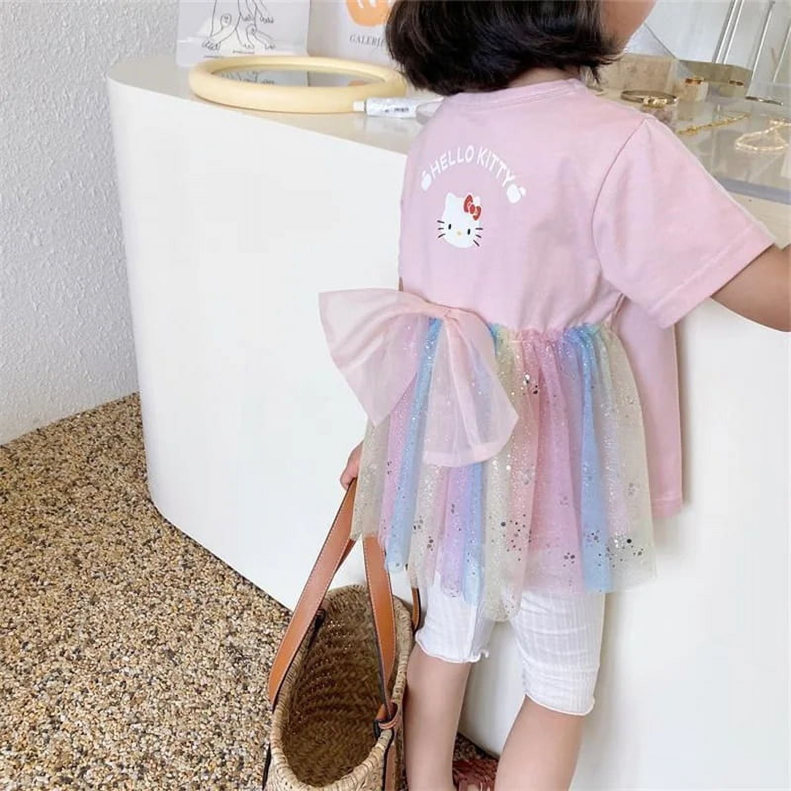 Sanrio Kawaii Anime Hello Kitty Summer Short Sleeve T-Shirts Girls Cute ...