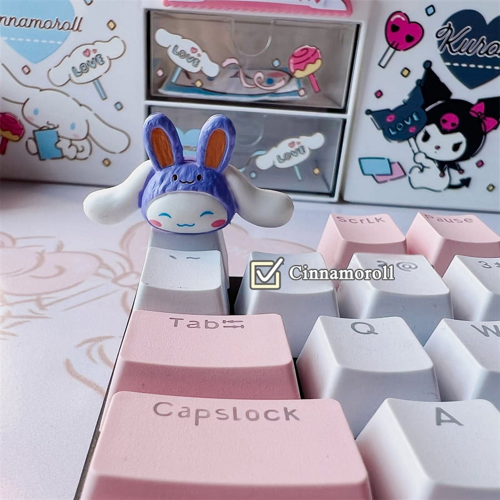 Sanrio Kawaii Cinnamorol Keycaps Mechanical Keyboard Caps Hello Kitty ...