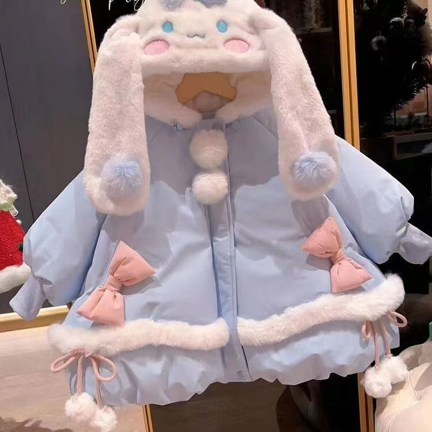 Sanrio Kawaii Cinnamoroll Hello Kitty Plush Loose Coat Anime Sanrios ...