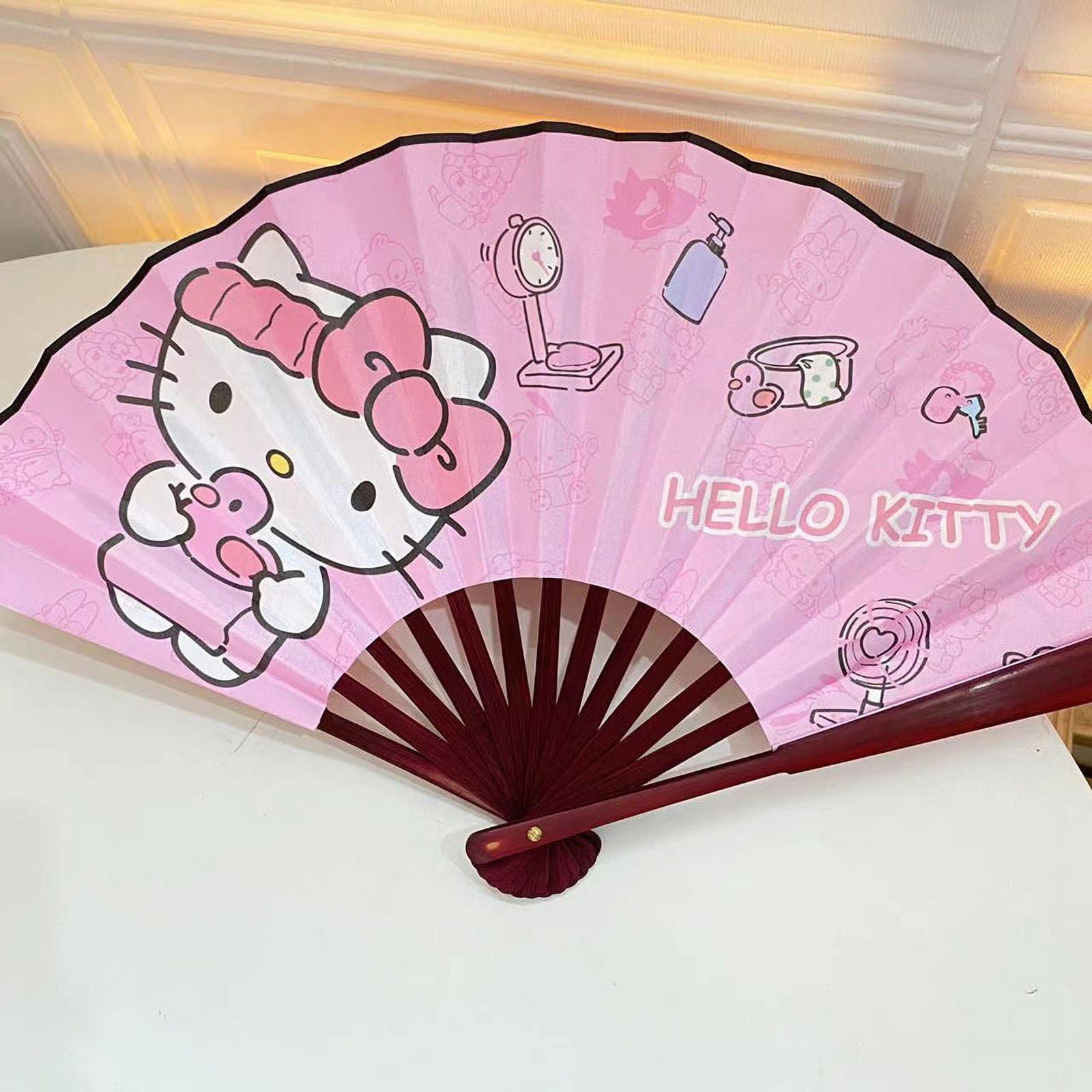 Sanrio Kawaii Handheld Folding Fan Hellokittys Mymelody Kuromi Cute ...