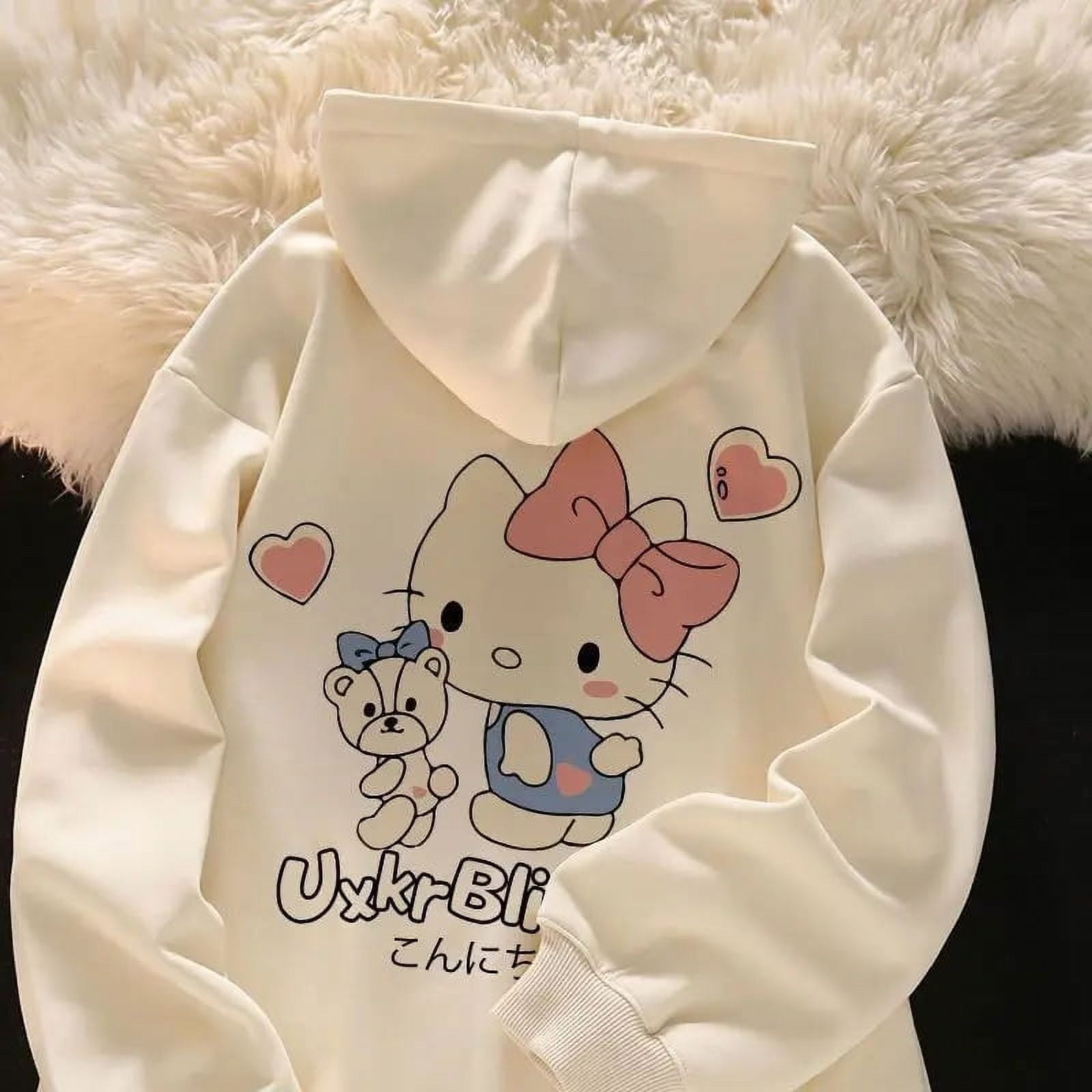 Sanrio Kawaii Hello Kitty Autumn Children's Wear Hooded Zipper ...