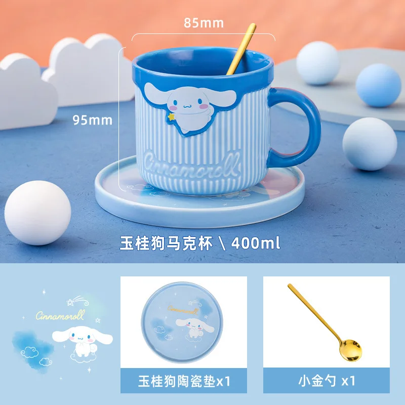 Sanrio Kawaii Hello Kitty Ceramic Coffee Cups Cinnamoroll Anime Cartoon ...