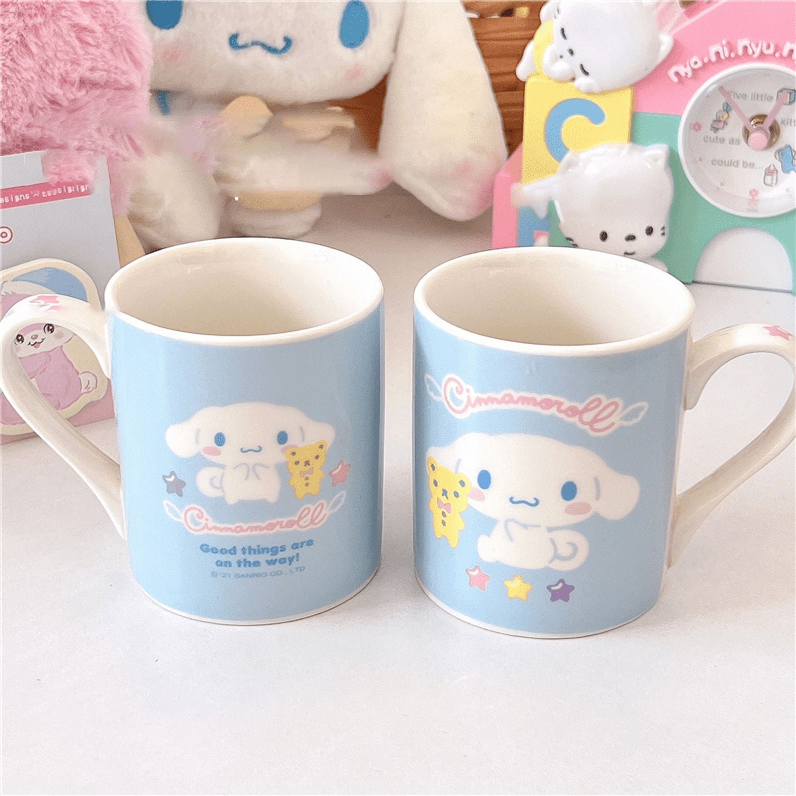 Sanrio Kawaii Hello Kitty Kuromi Handle Coffee Milk Ceramics Cup Anime ...