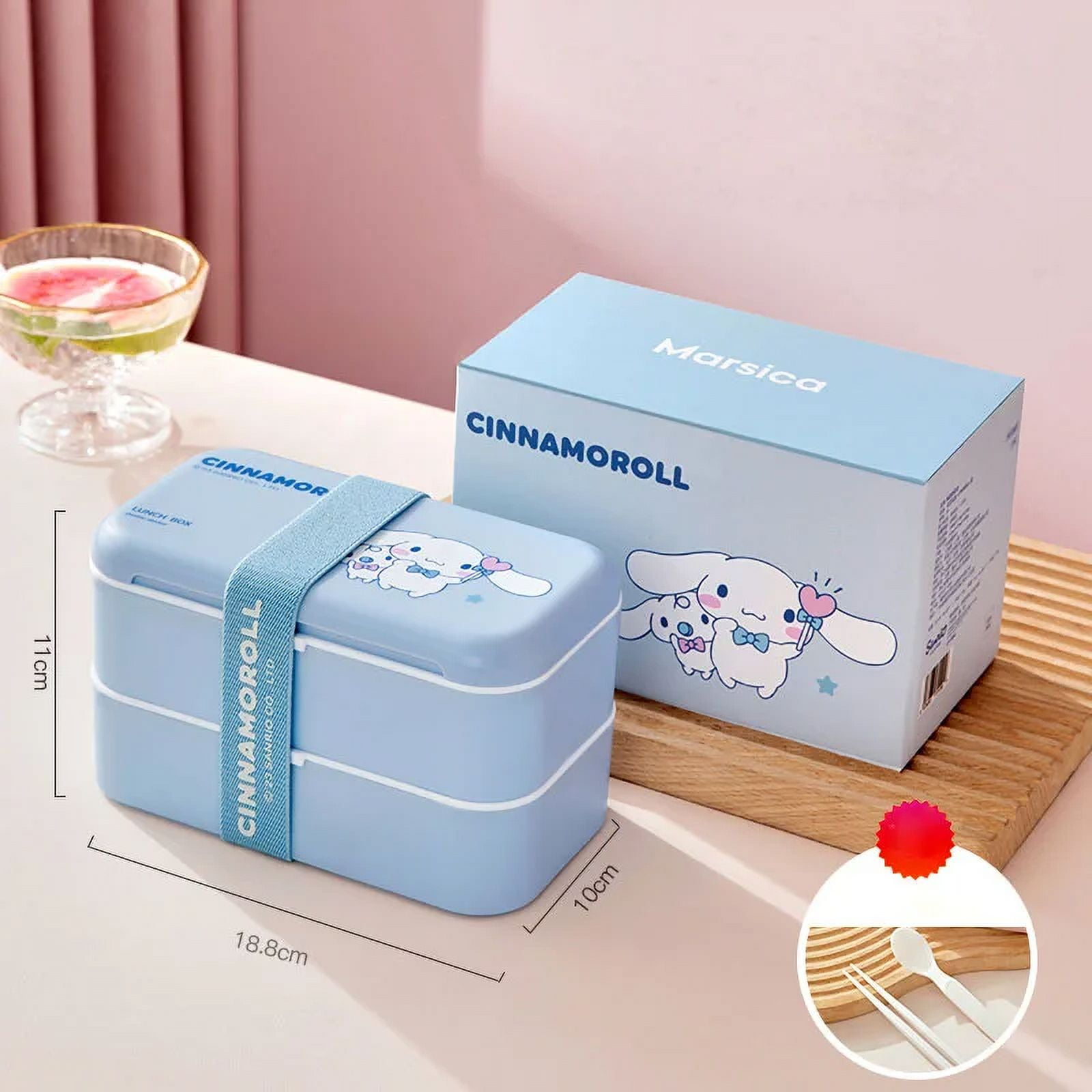 Sanrio Kawaii Hello Kitty Lunch Box Cinnamoroll Anime Students Large ...