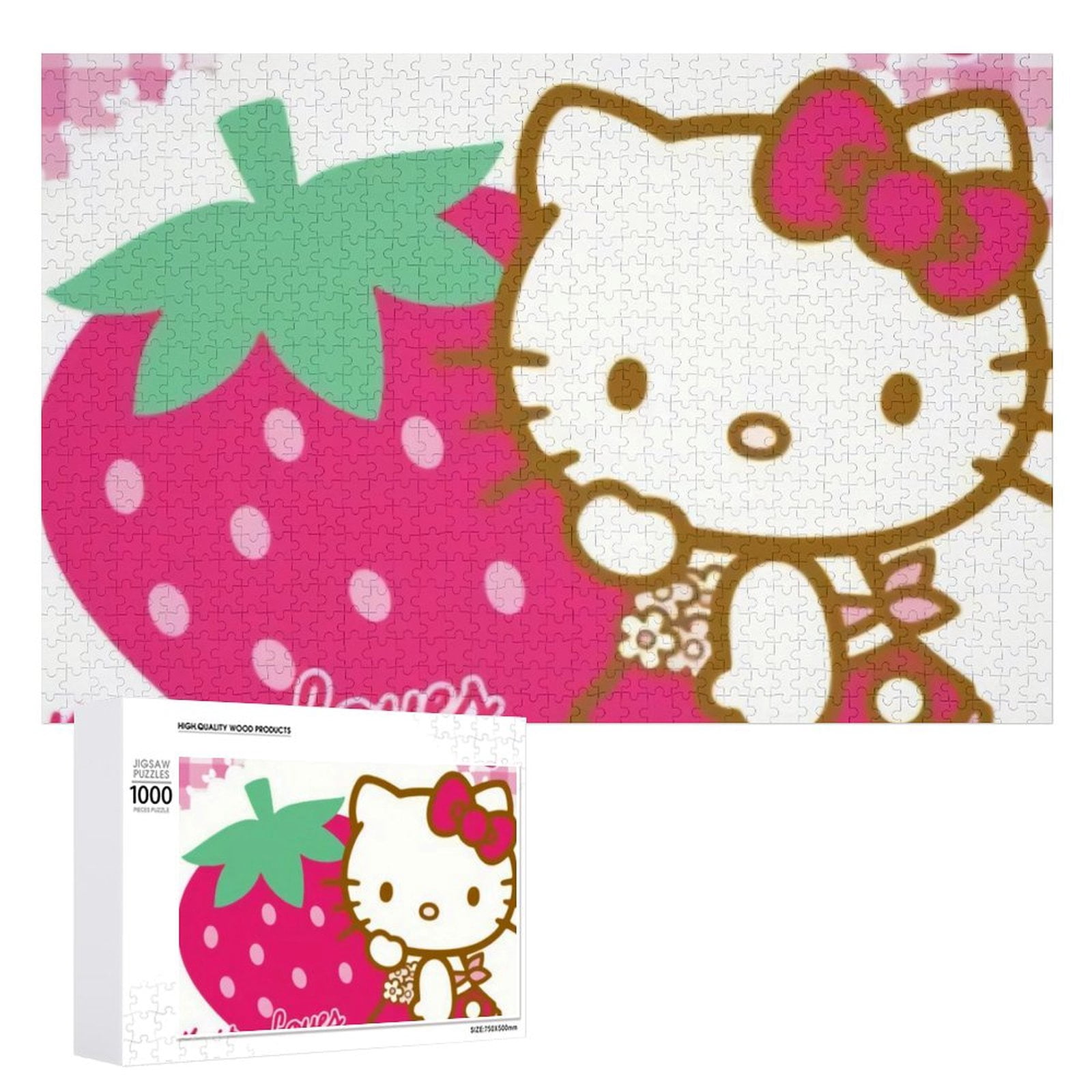 Sanrio Kawaii Hello-Kitty Strawberry Jigsaw Puzzles for Adults 1000 ...