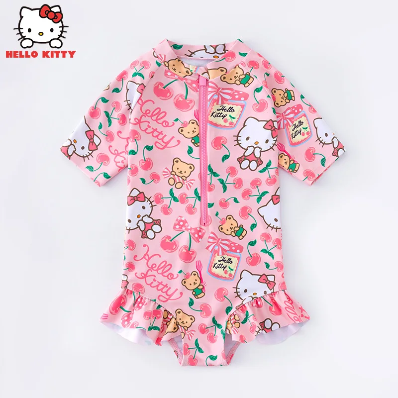 Sanrio Kawaii Hello Kitty Swimsuit Cartoon Cute One Piece Slim Swimsuit ...