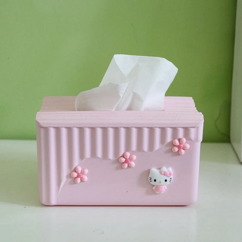 Sanrio Kawaii Hello Kitty Tissue Box Cartoon Home Living Room Toilet ...