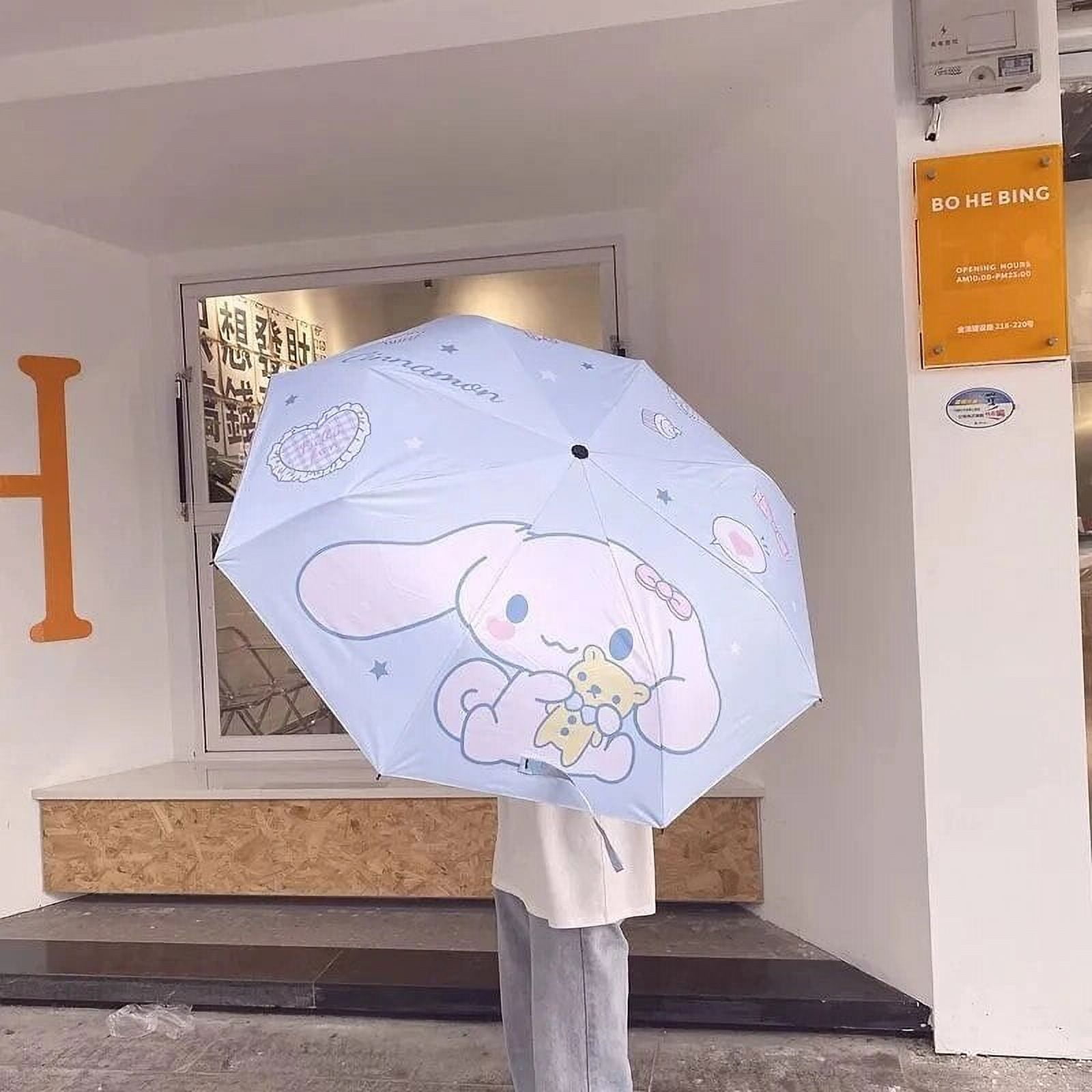 Sanrio Kawaii Hello Kitty Umbrella Anime Kuromi Summer Three-fold ...