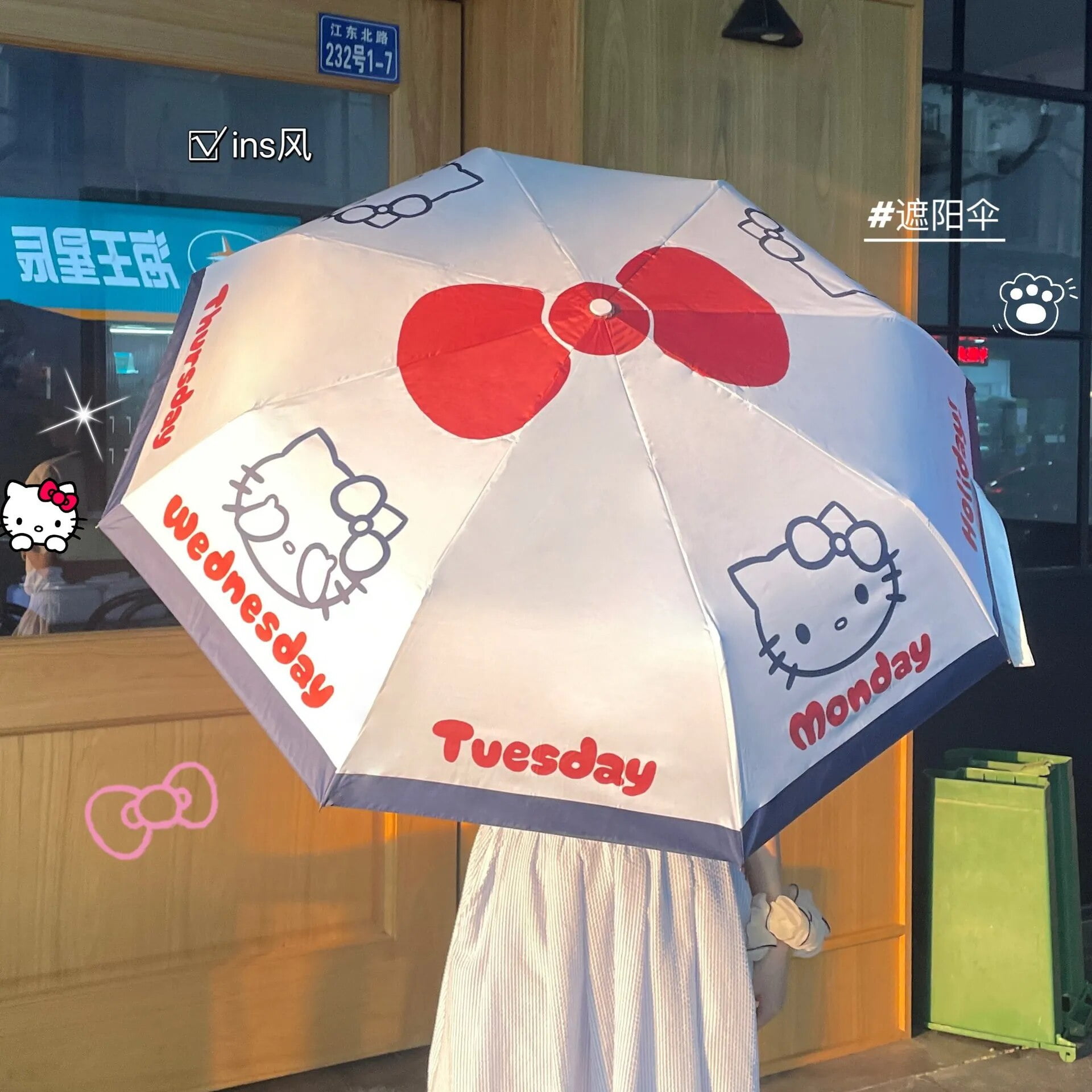 Sanrio Kawaii Hello Kitty Umbrella Cartoon Kuromi Folding Umbrella ...